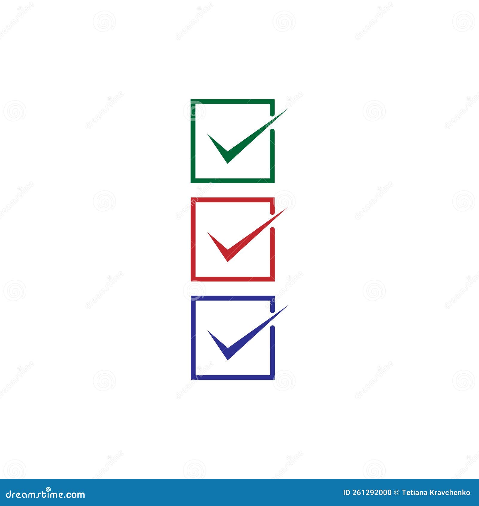 Flat Icon with Colored Checkboxes. Vector Illustration. Stock Image ...