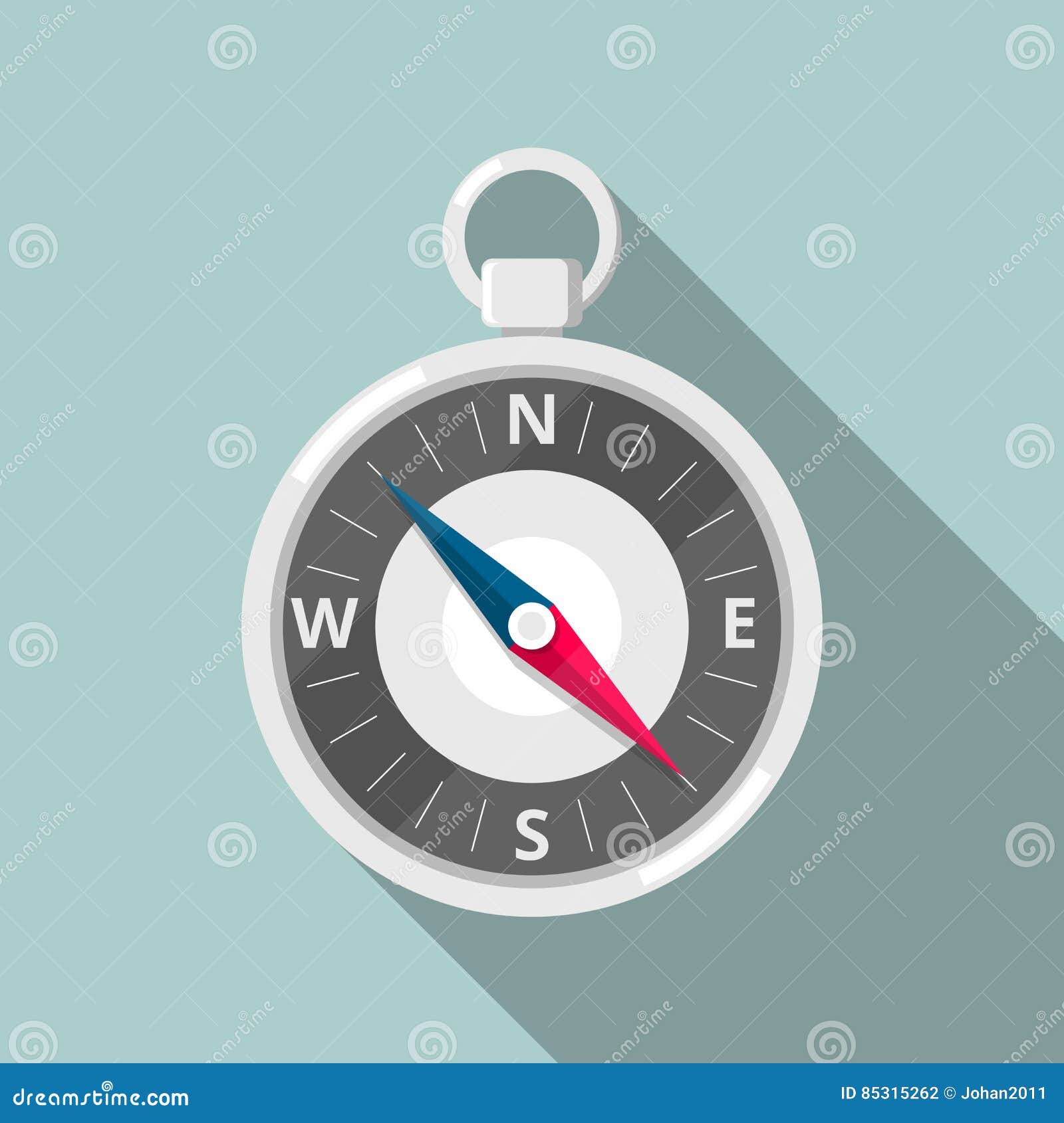 Flat Icon Compass. stock vector. Illustration of journey - 85315262