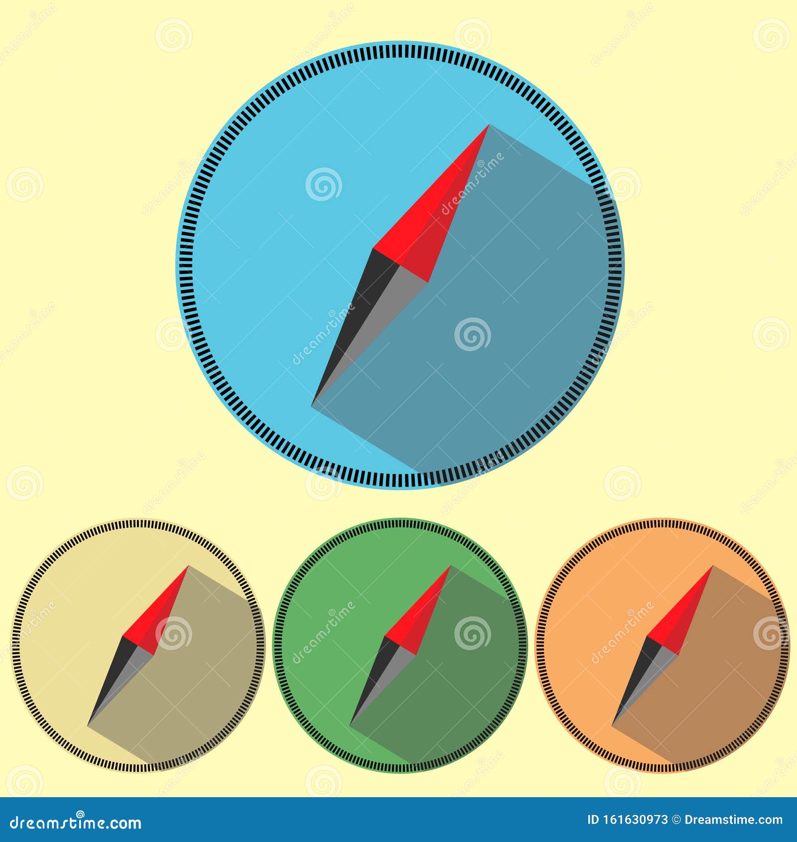 Flat Icon Compass. Vector Sign Stock Illustration - Illustration of ...