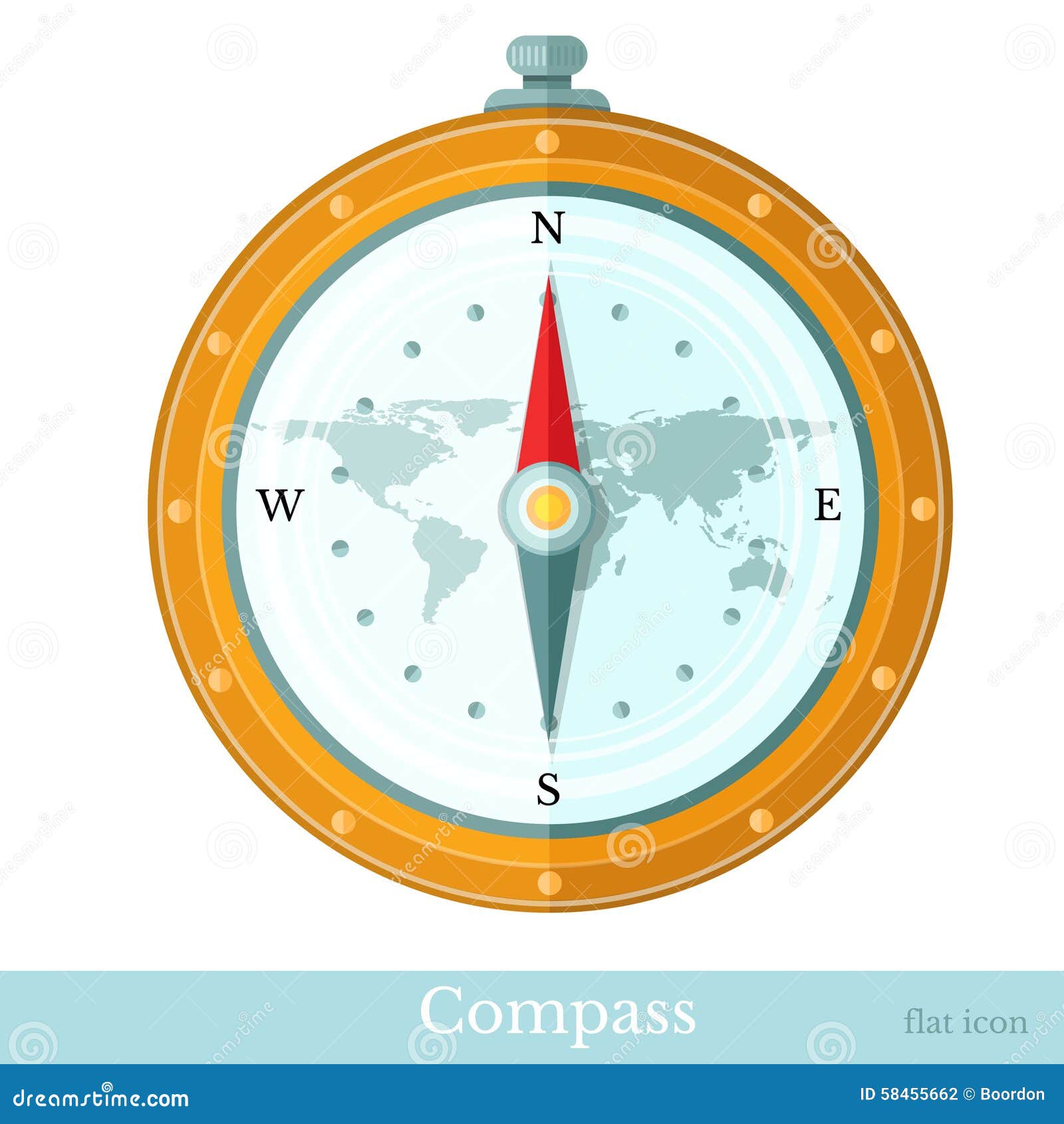 Flat icon compass on white stock vector. Illustration of ocean - 58455662