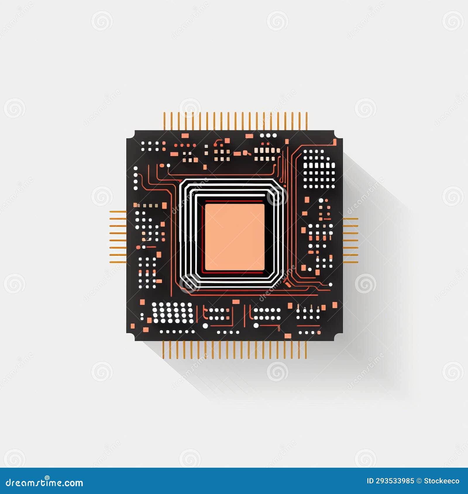 Computer Cpu on White Background - Flat Illustration Vector Stock ...