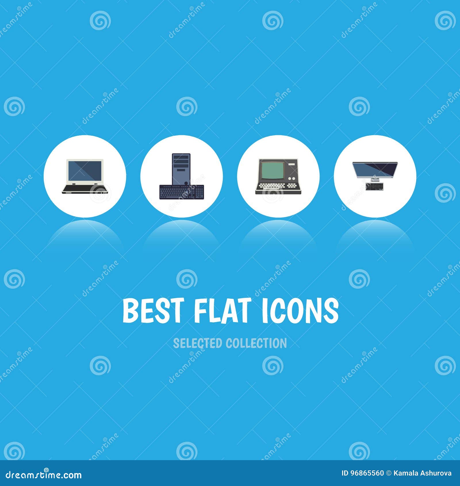 Flat Icon Computer Set of Processor, Notebook, Technology and Other Vector Objects. Also ...