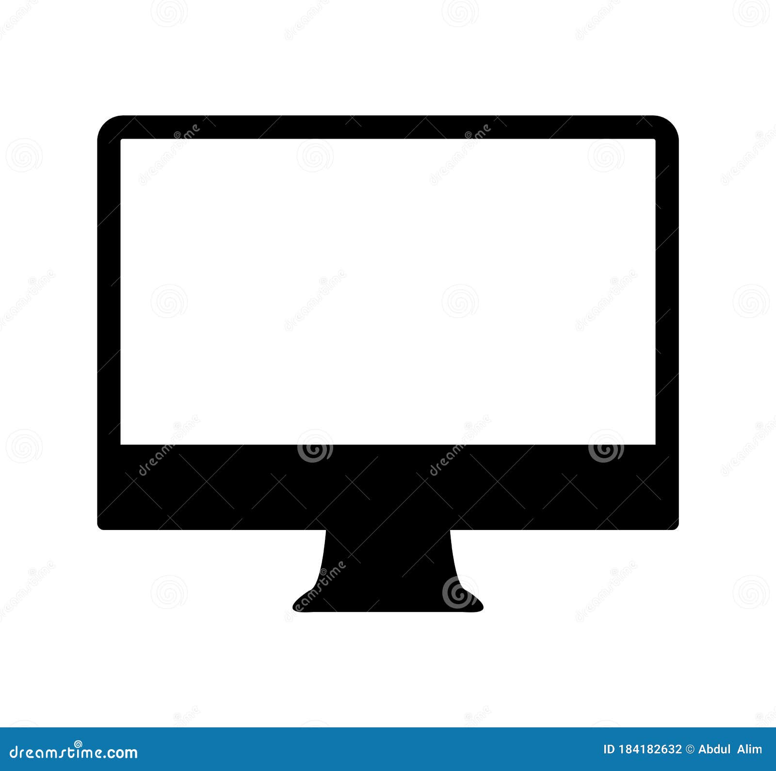 Flat Icon Computer with Vector Stock Vector - Illustration of ...