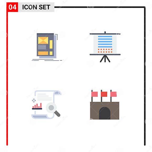 4 User Interface Flat Icon Pack of Modern Signs and Symbols of Wire ...