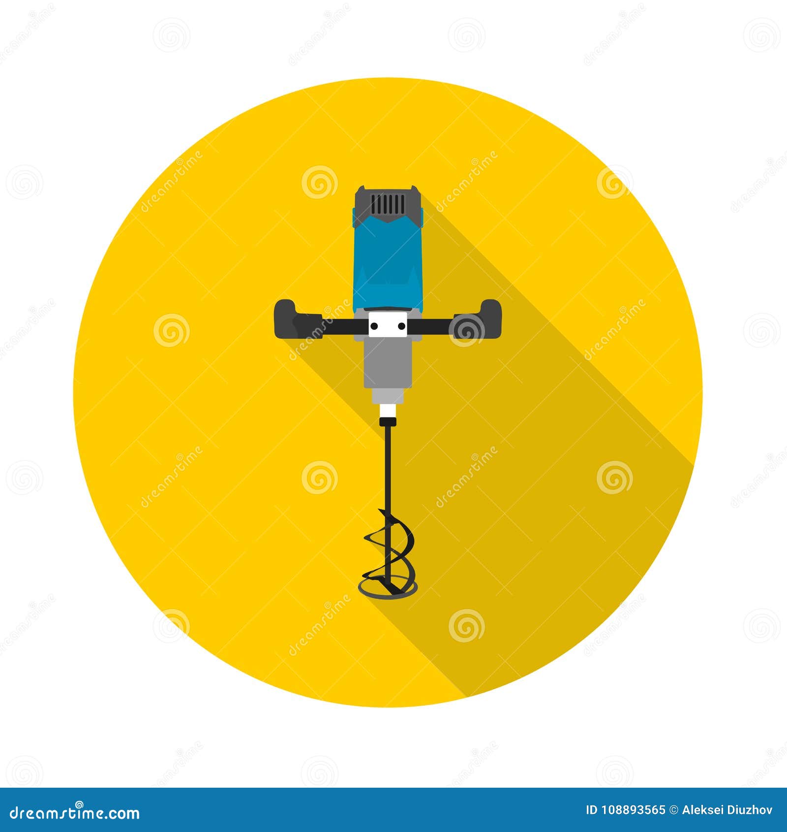 Flat Icon Construction Mixer Stock Vector - Illustration of equipment ...