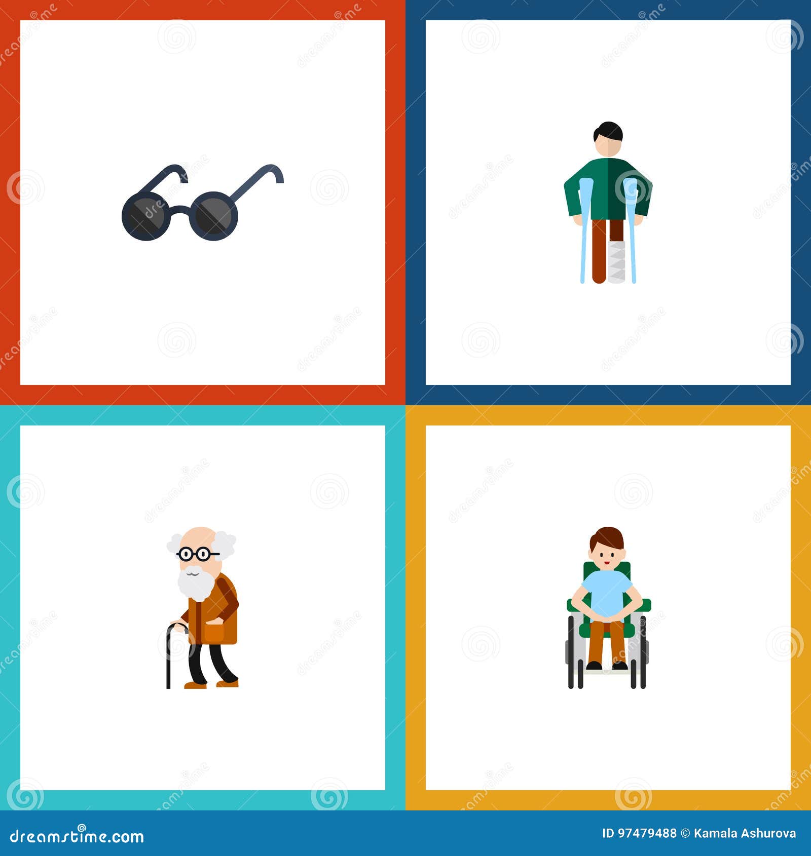 Cripple Icon Vector From Disabled People Assistance Collection. Thin ...