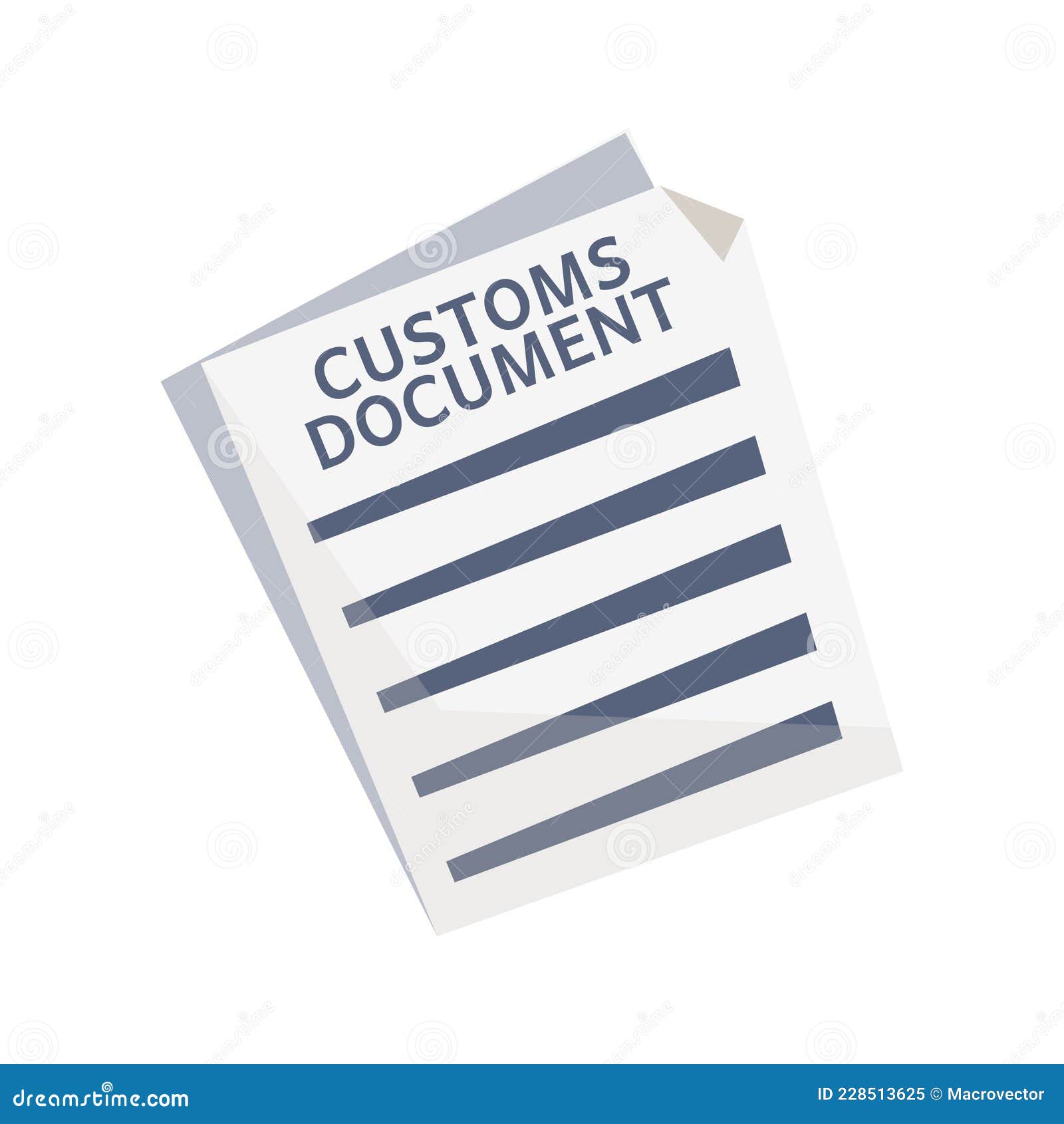 Customs Document Icon stock vector. Illustration of certificate - 228513625