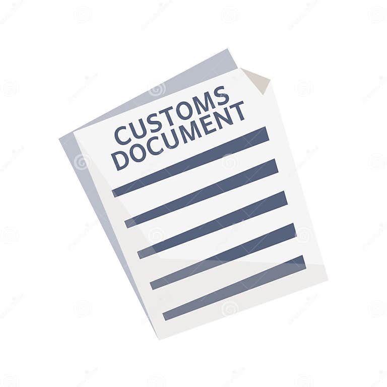 Customs Document Icon stock vector. Illustration of certificate - 228513625