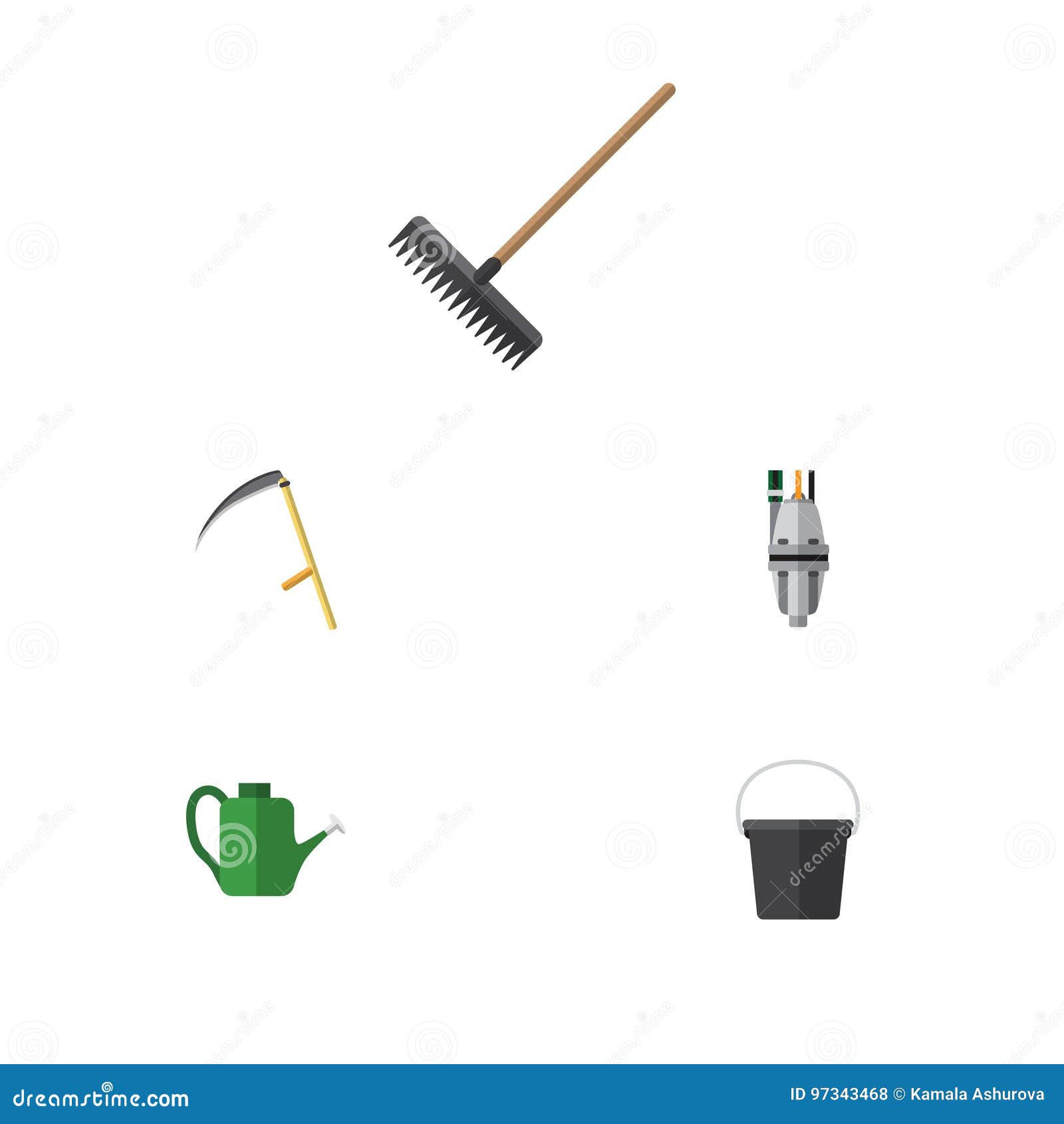 Flat Icon Dacha Set of Pail, Cutter, Bailer and Other Vector Objects ...