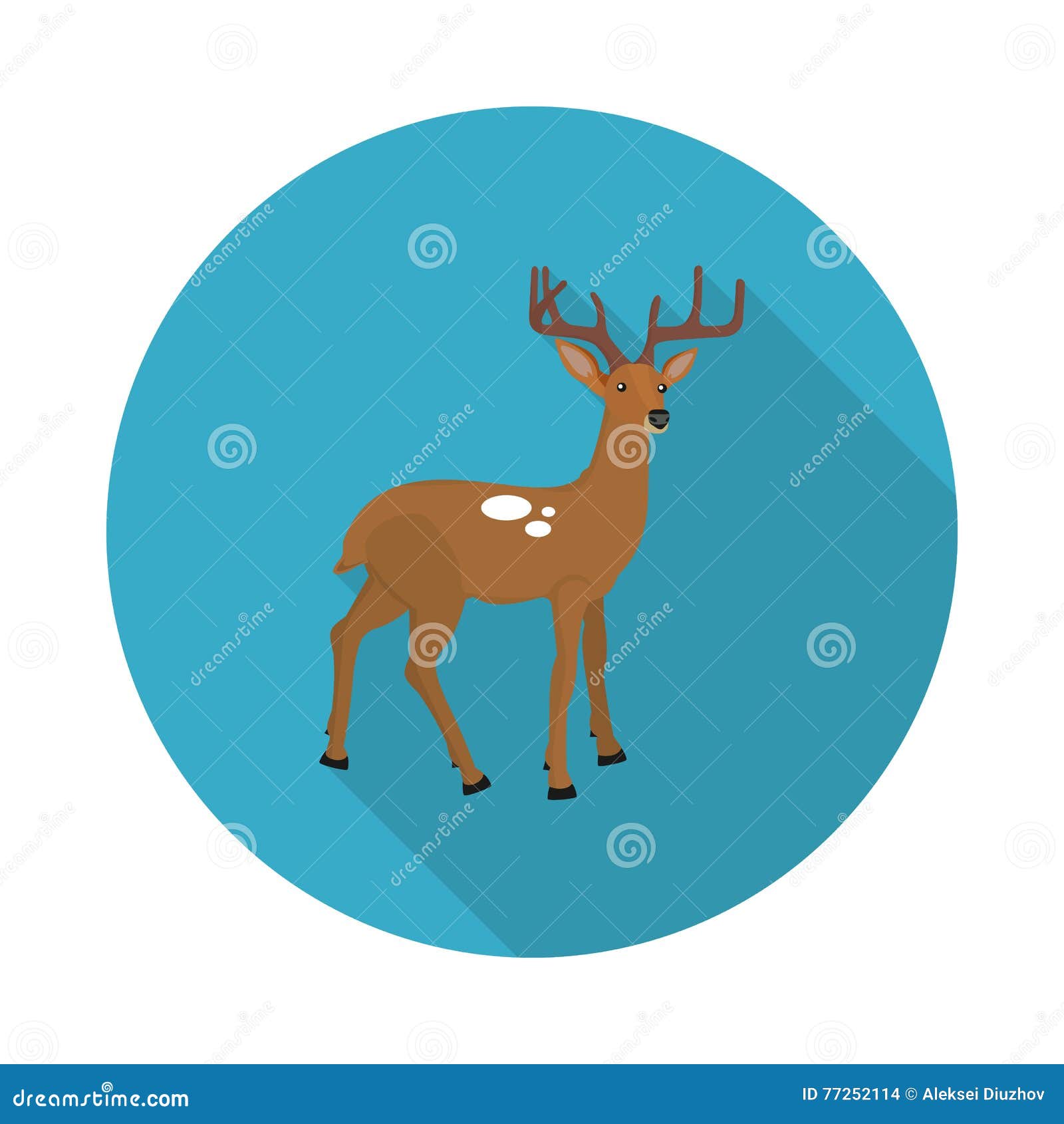 Flat icon deer stock vector. Illustration of creative - 77252114