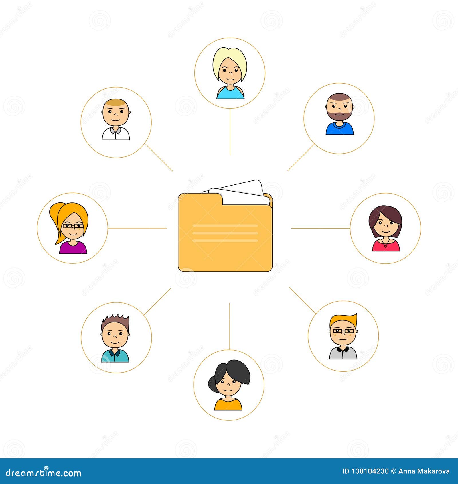 Flat Shared Folder Logo And Visiting Card Template. Busienss Concept ...