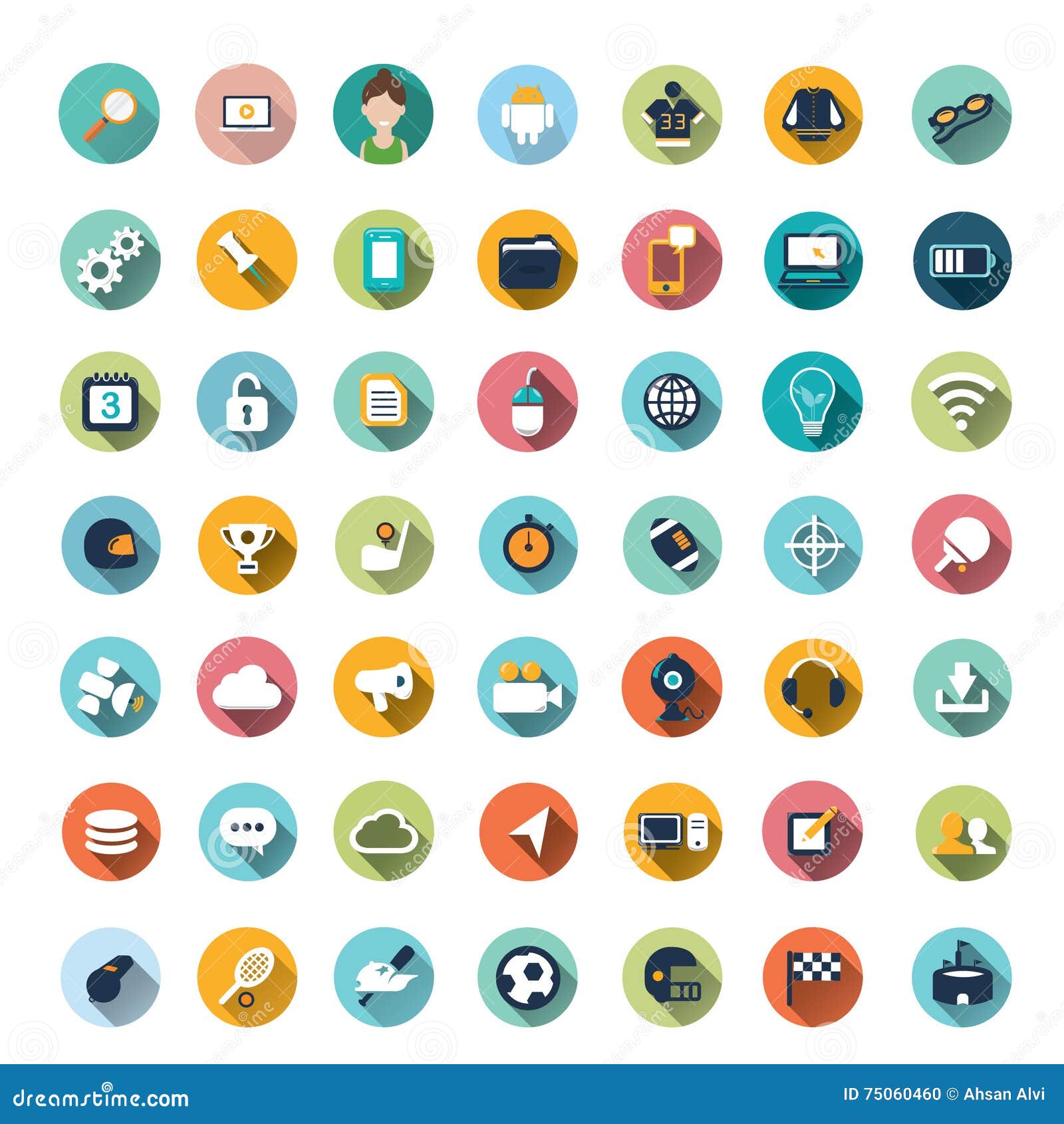 Flat Icon Designs, Icons Set Stock Vector - Illustration of console ...
