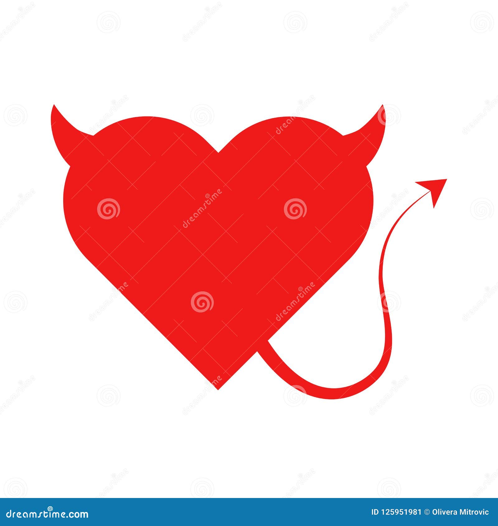 Flat icon devil heart stock vector. Illustration of isolated - 125951981