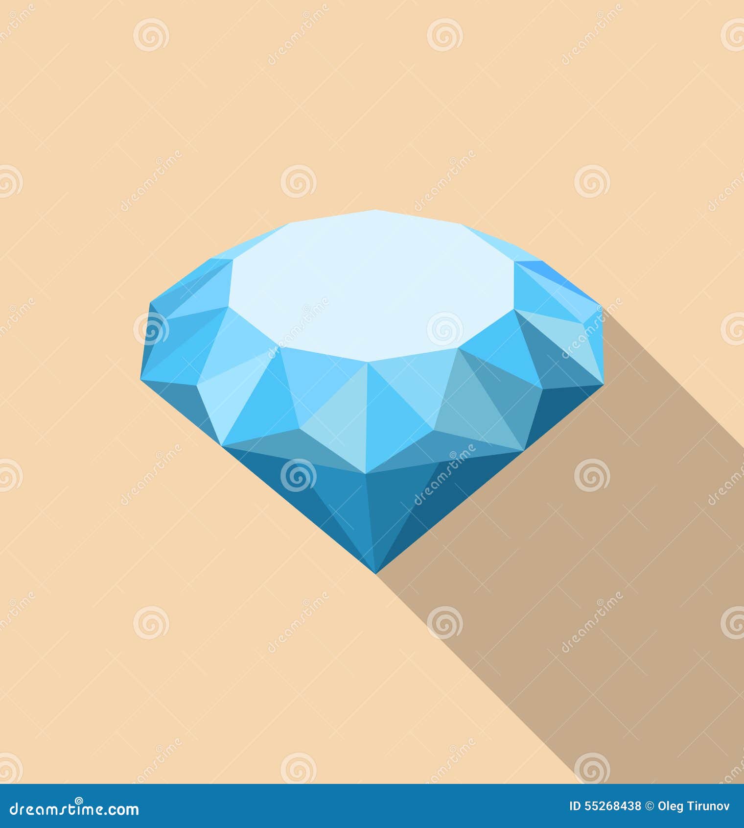 Flat Icon of Diamond with Long Shadow Stock Vector - Illustration of ...