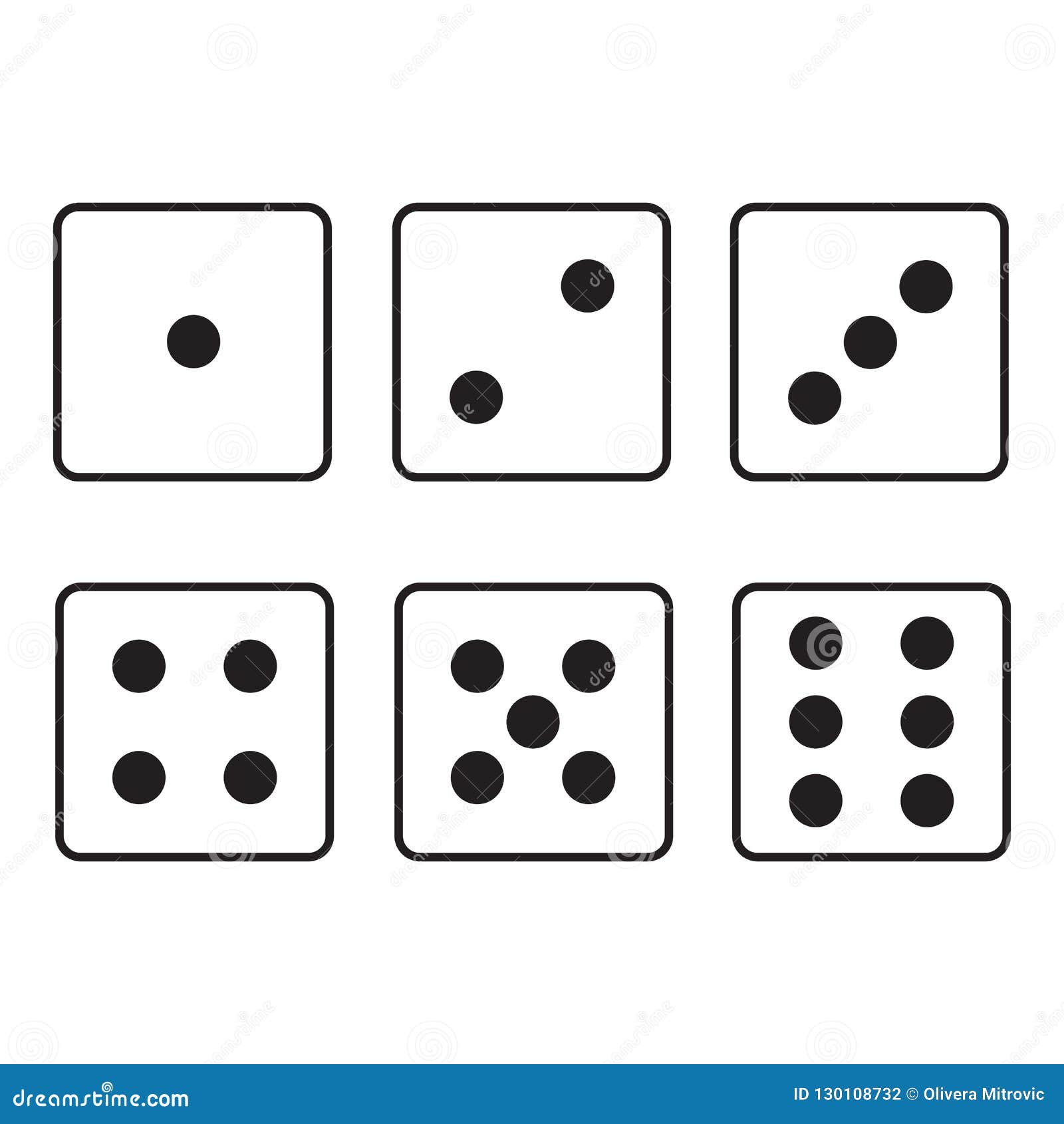 Flat Icon Dice with Rounded Corners Stock Vector - Illustration of ...