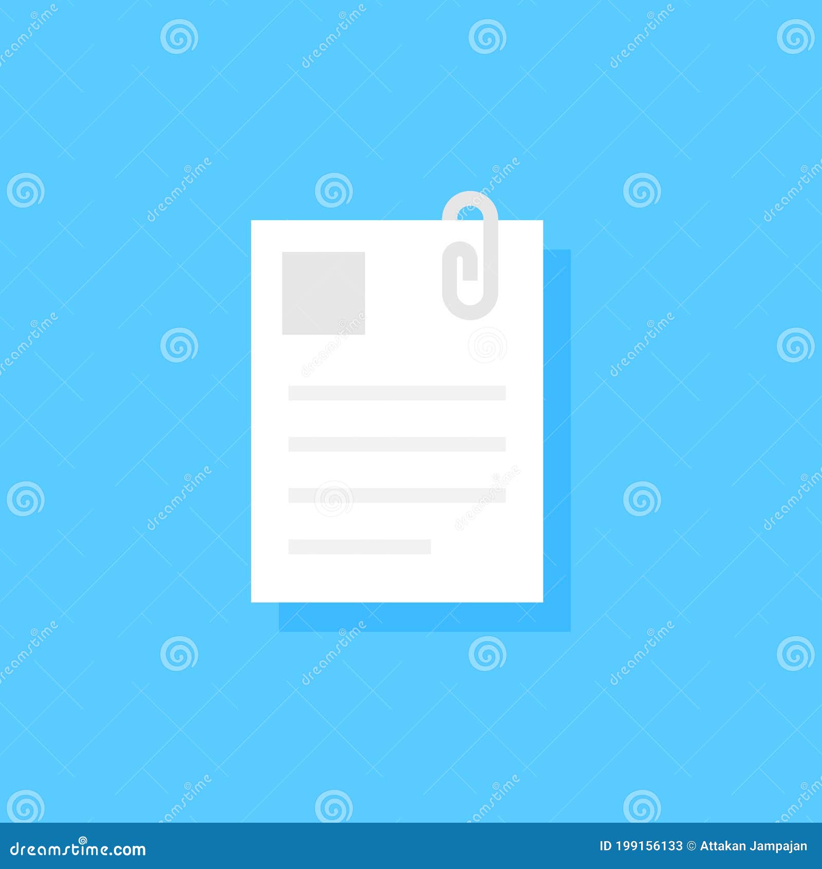 Flat Icon of Document with Paper Clip, Professional, Vector and ...