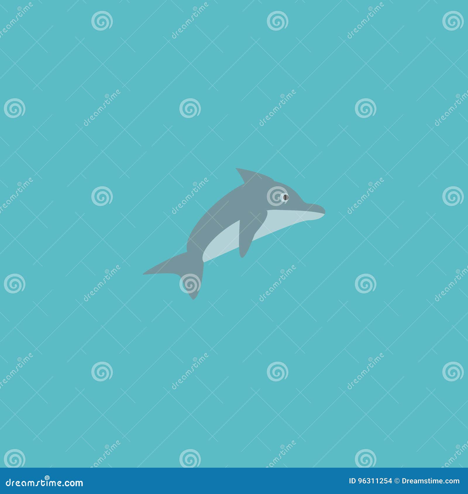 Flat Icon Dolphin Element. Vector Illustration of Flat Icon Playful ...