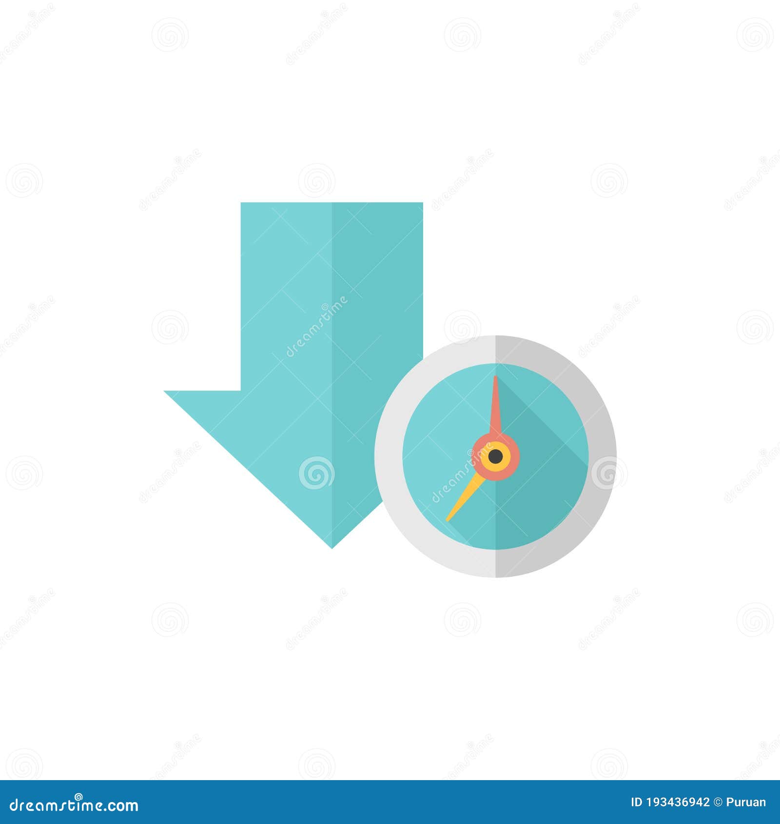 Flat icon - Download queue stock vector. Illustration of arrows - 193436942