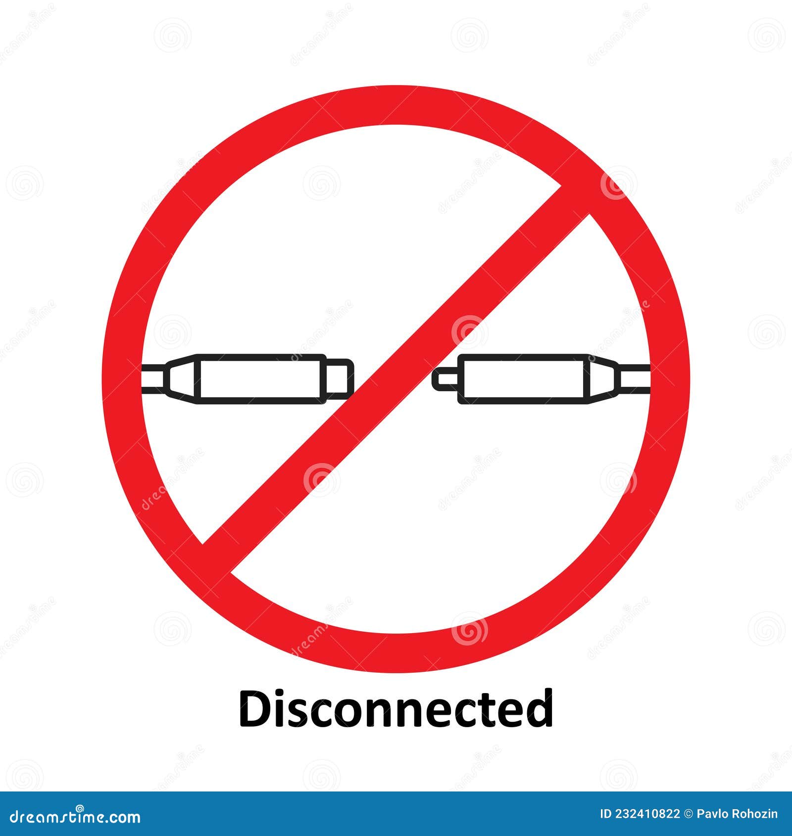 Flat Icon Electric Disconnected. Outline Plug Vector Illustration Stock ...