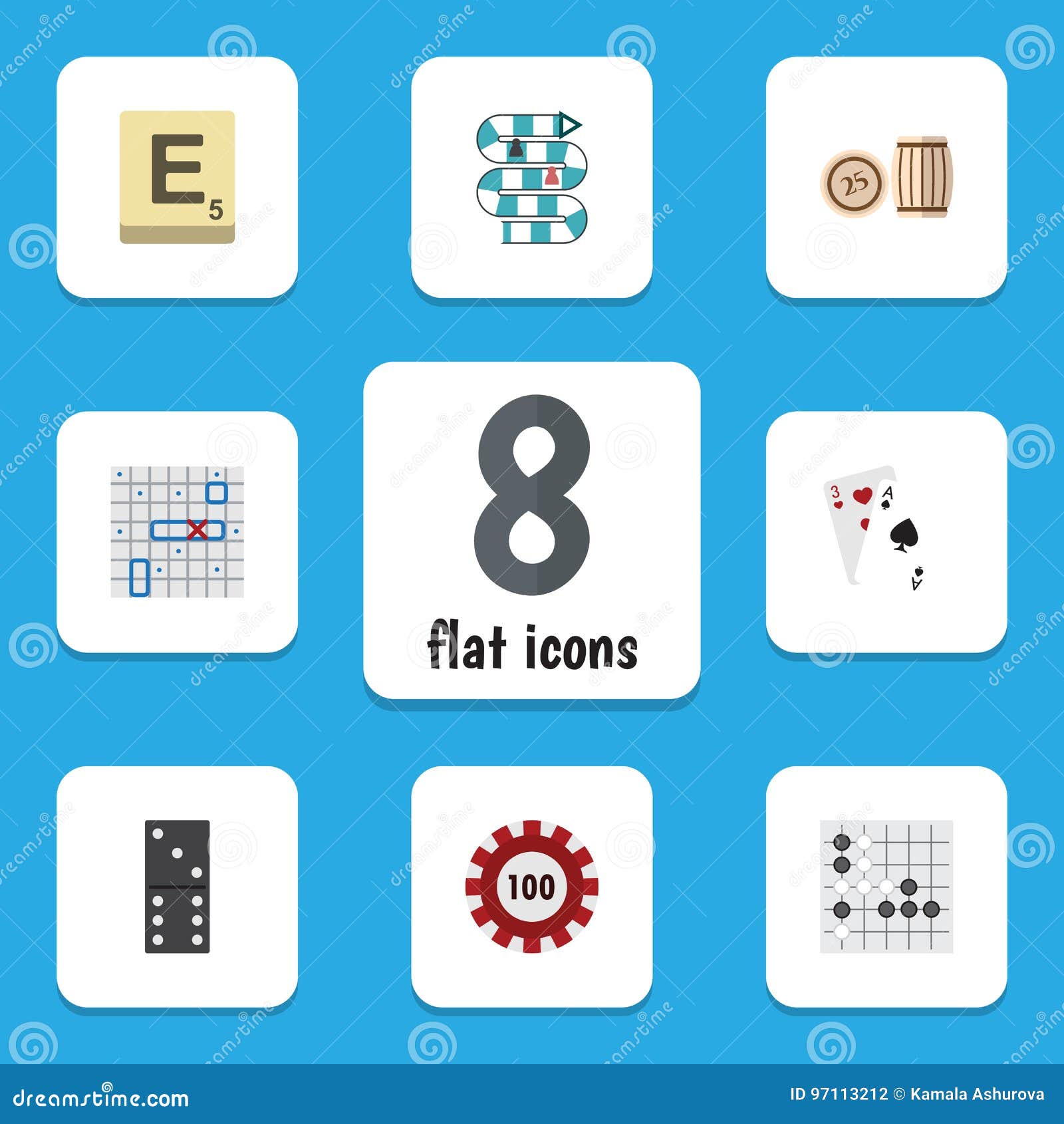 Flat Icon Entertainment Set of Mahjong, Poker, Multiplayer and Other ...