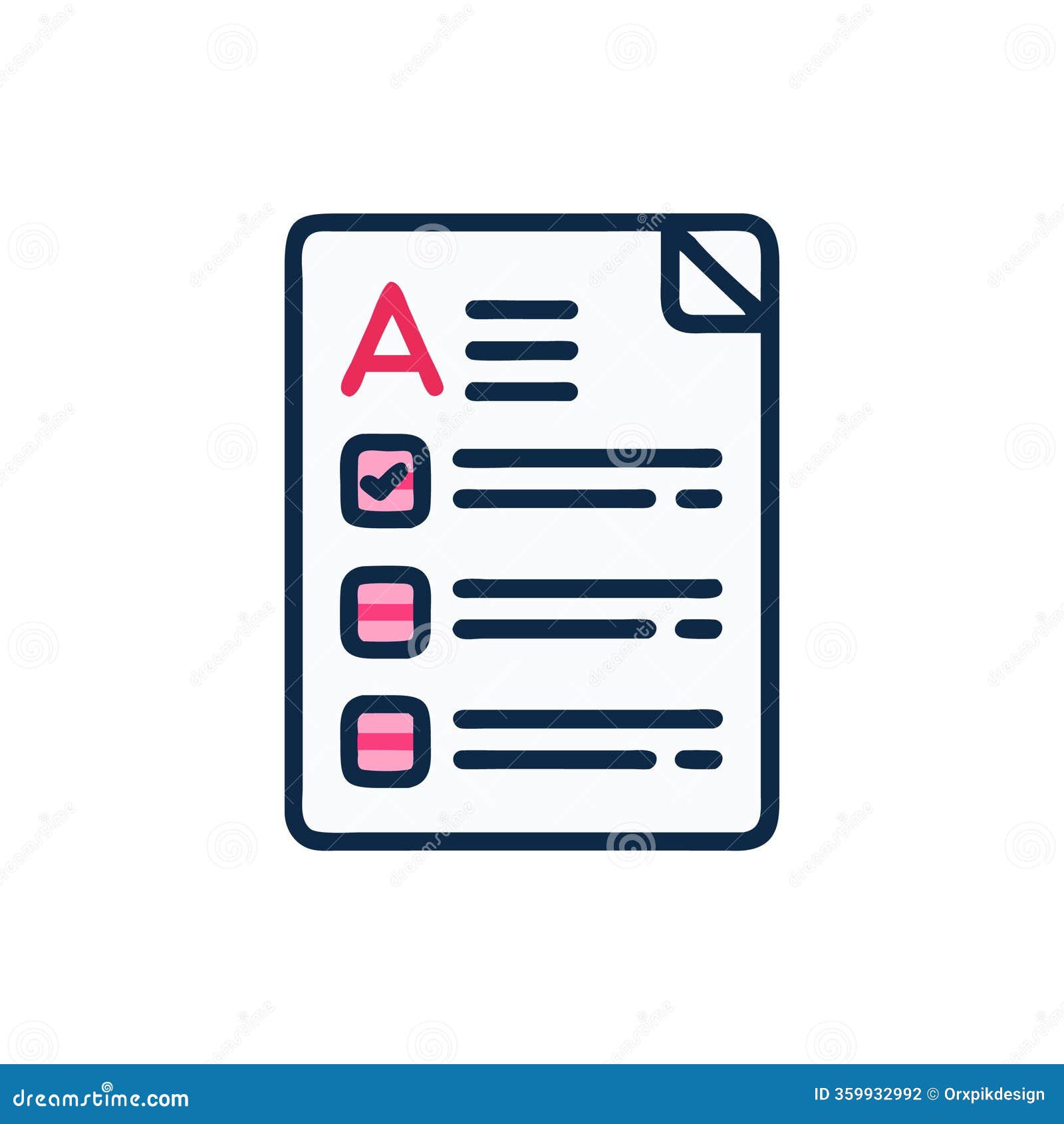 Exam Answer Sheet Flat Icon Stock Illustration - Illustration of design ...