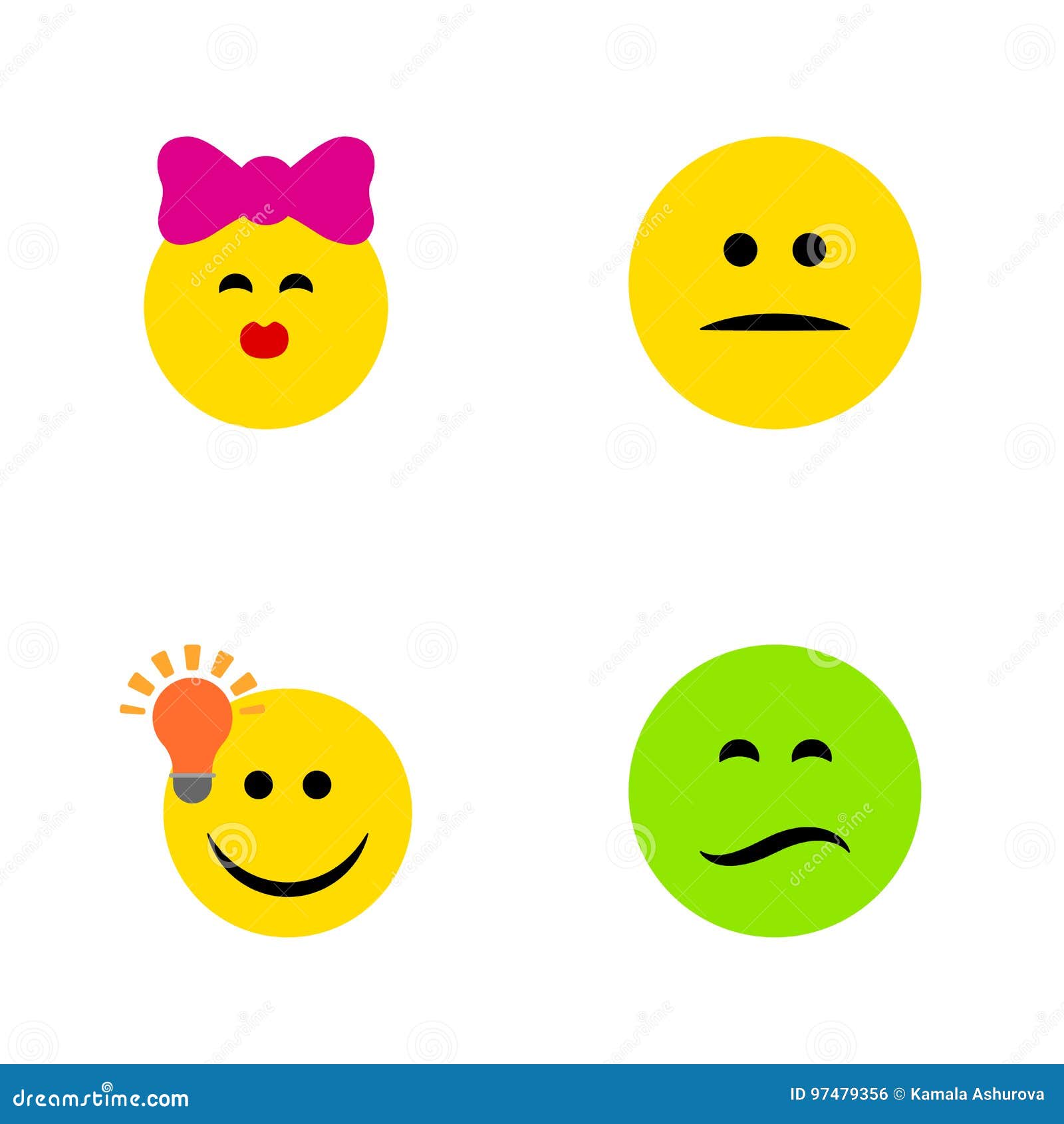 Flat Icon Expression Set of Caress, Displeased, Frown and Other Vector ...