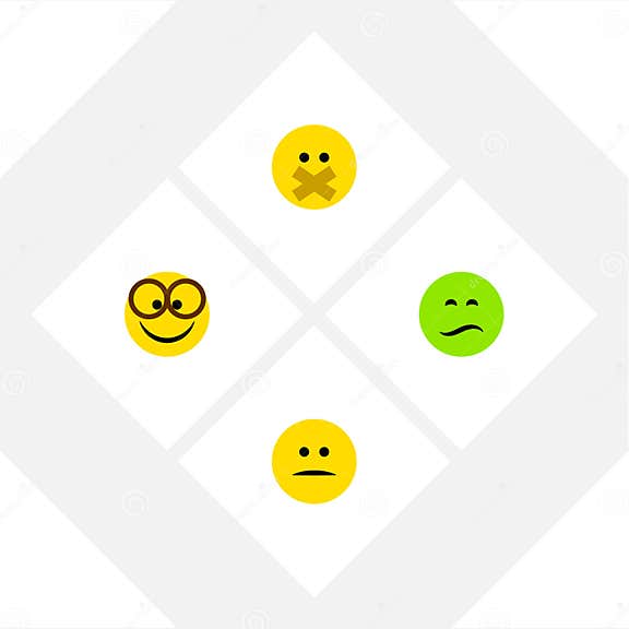 Flat Icon Expression Set of Displeased, Frown, Pleasant and Other ... Flat Icon Expression Set of Displeased, Frown, Pleasant and Other ...