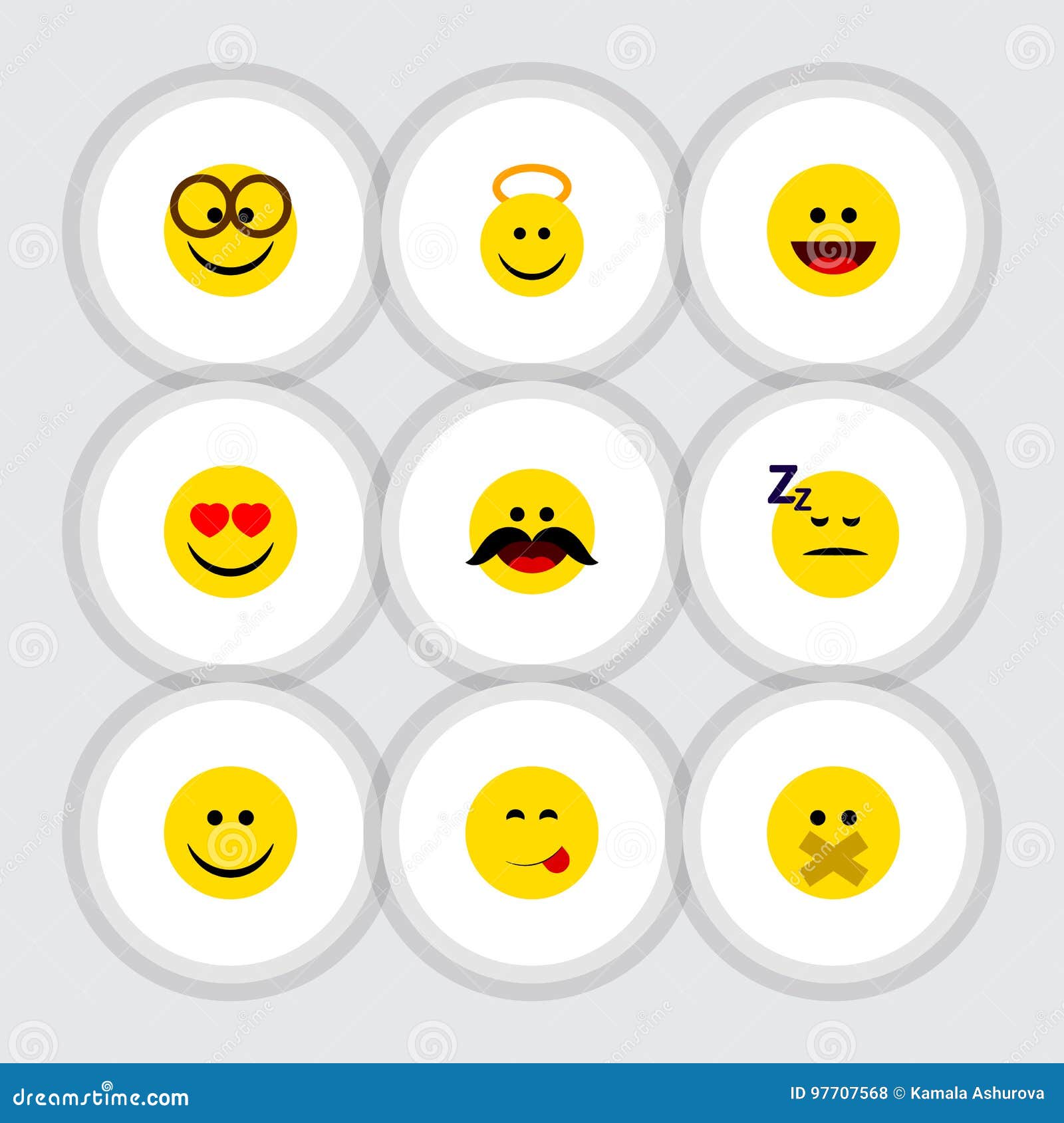 Flat Icon Expression Set of Laugh, Hush, Joy and Other Vector Objects ...