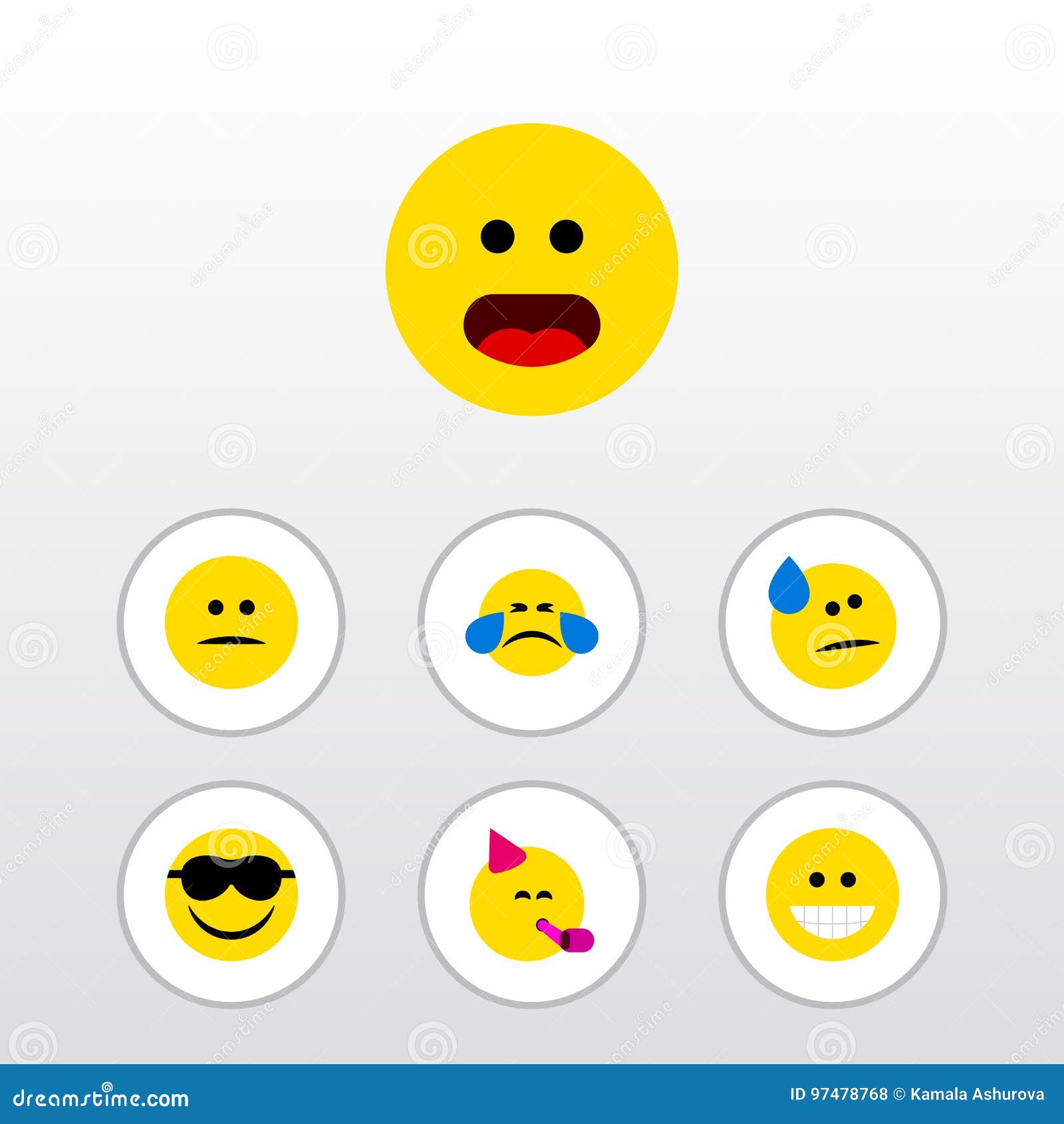 Grin Emoticon Vector Illustration | CartoonDealer.com #178973680