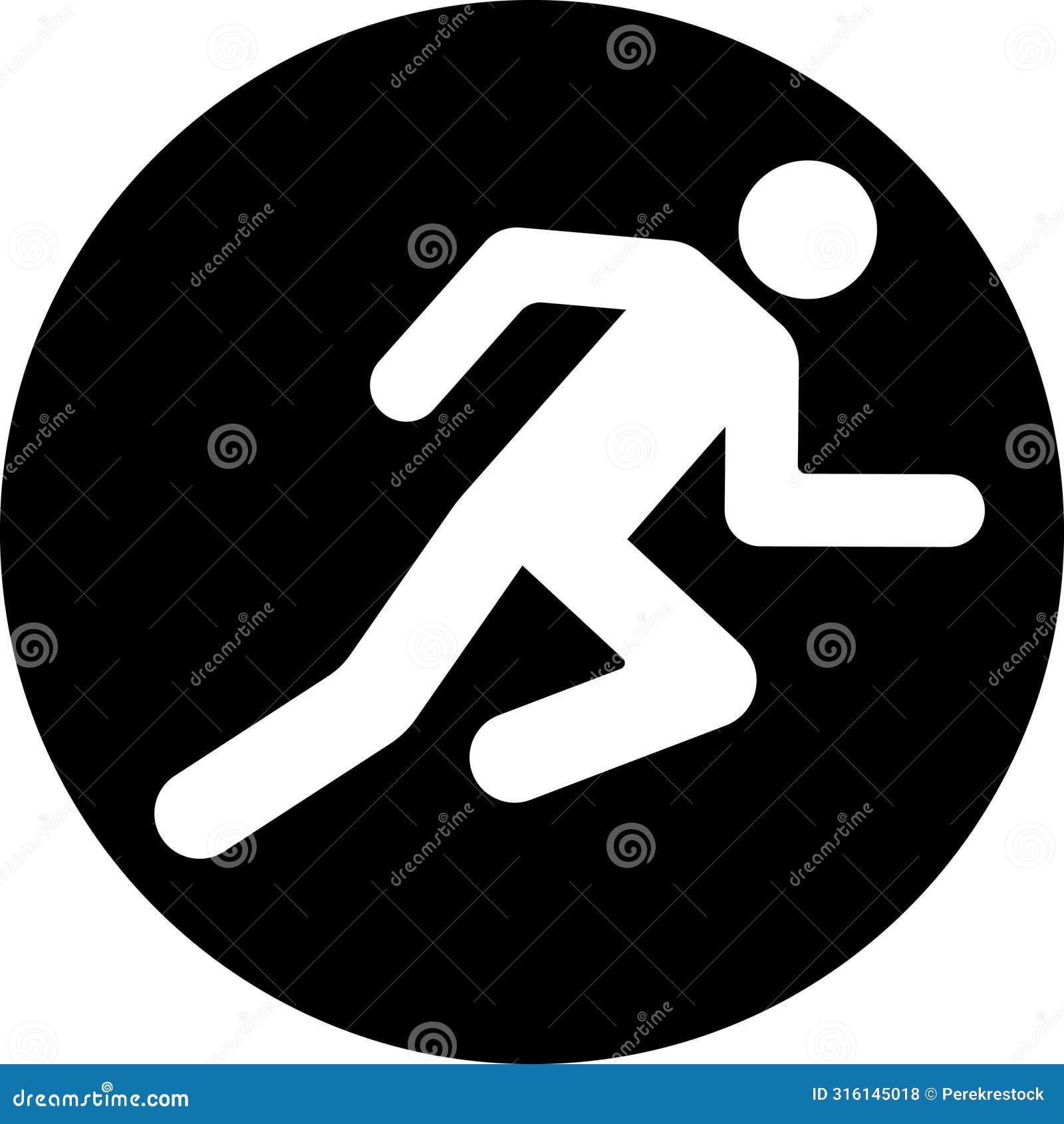 Flat Icon of a Fast Running Man in the Form of a Simple Human ...