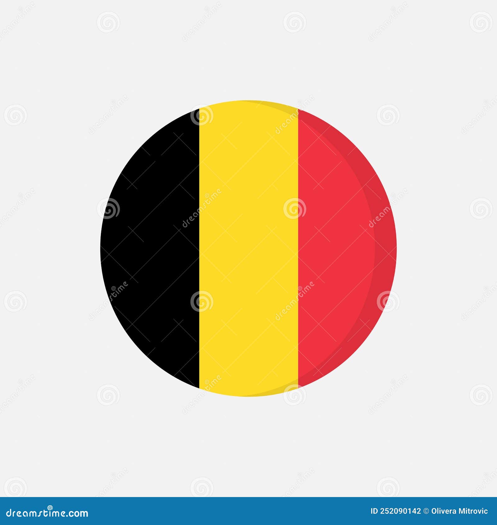Flat Icon Flag of Belgium in Circle Symbol Stock Vector - Illustration ...
