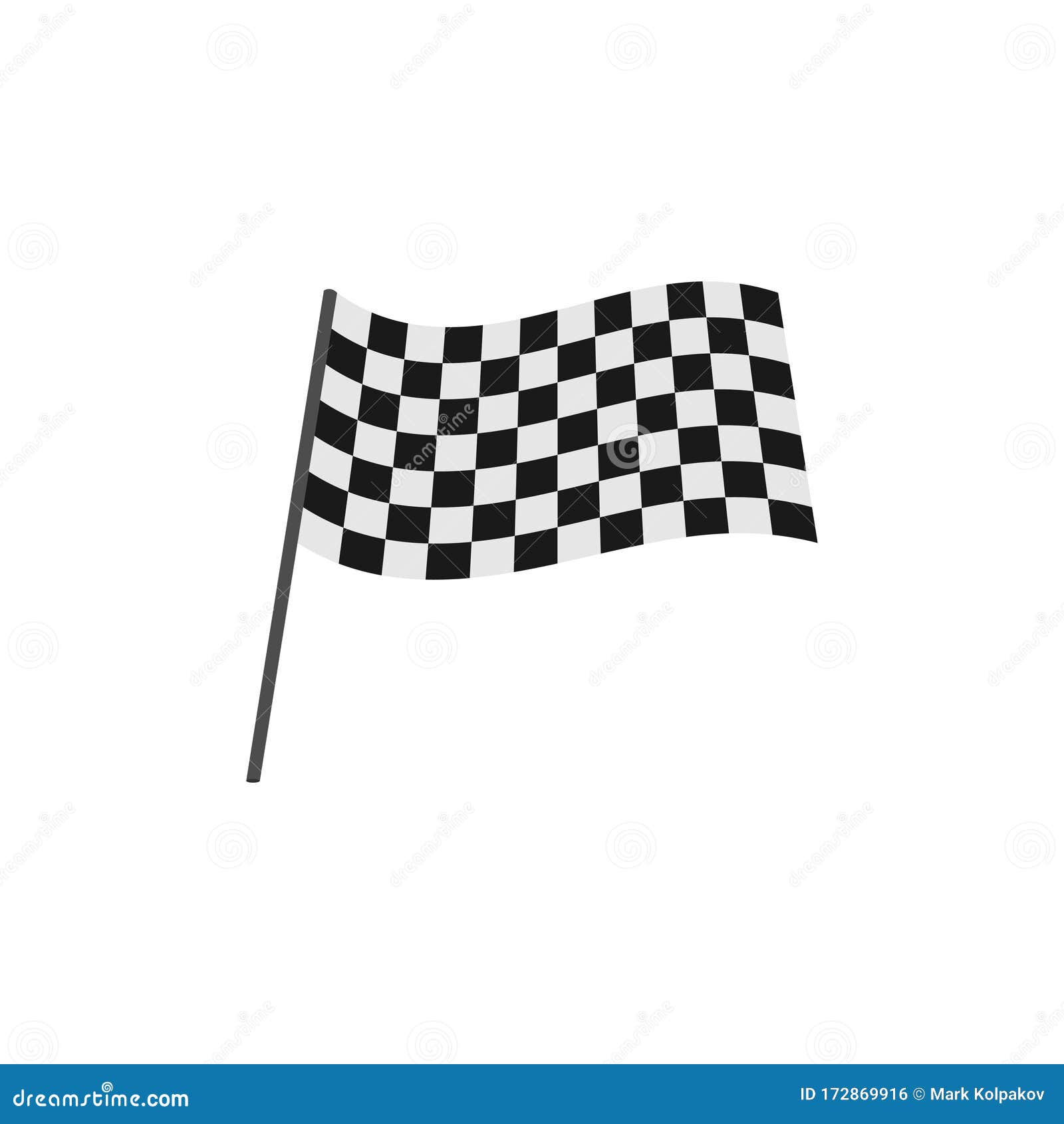 Flat Icon with Flag Finish for Game Design. Vector Stock Vector ...