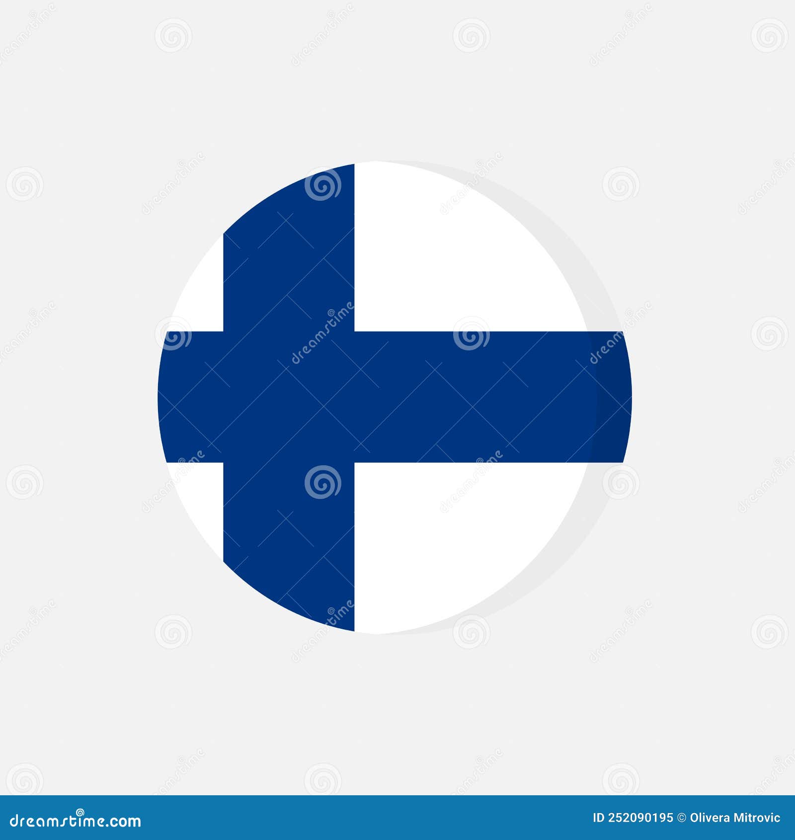 Flat Icon Flag of Finland in Circle Symbol Stock Vector - Illustration ...