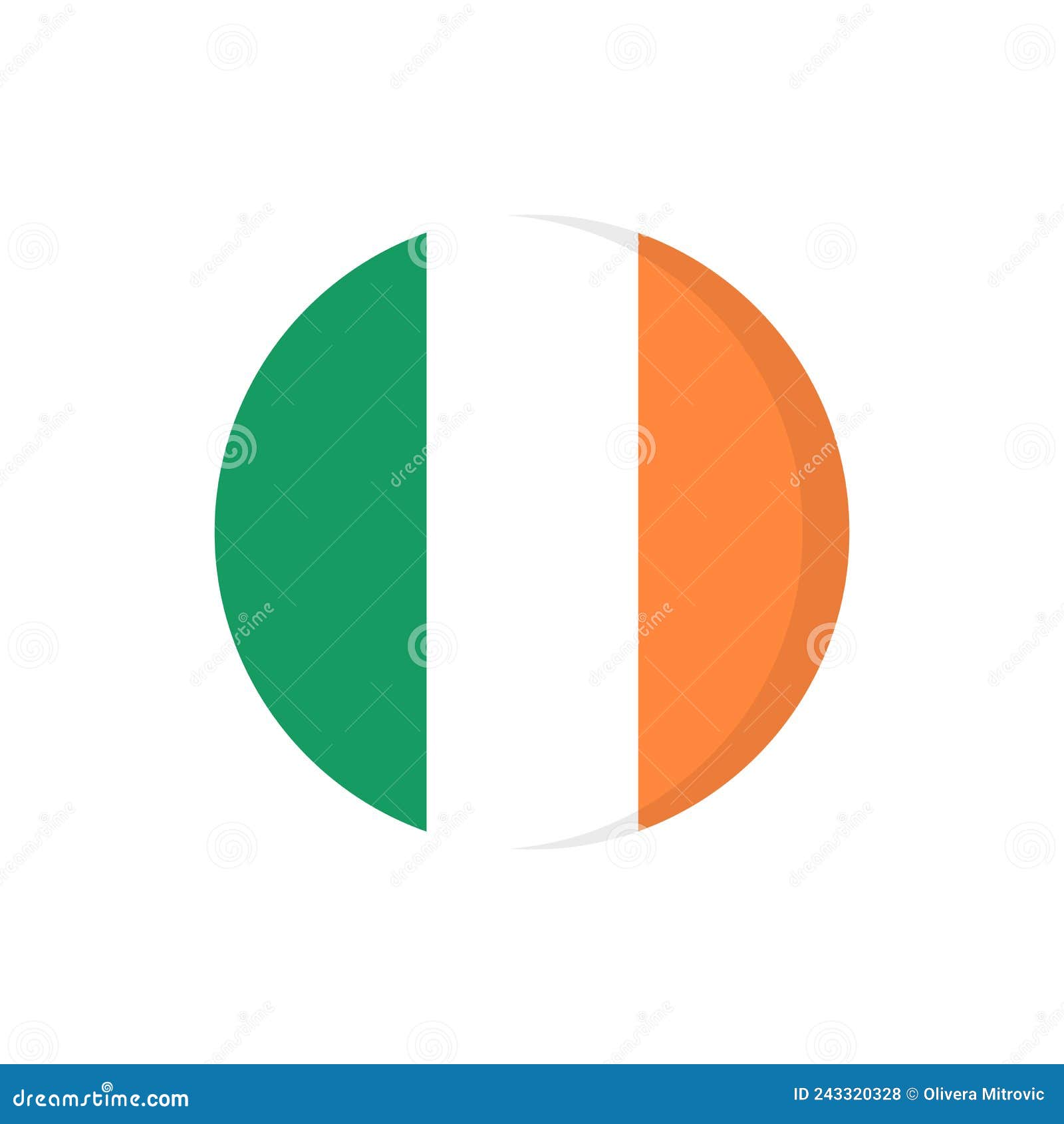 Flat Icon Flag of Ireland in Circle Symbol Stock Vector - Illustration ...