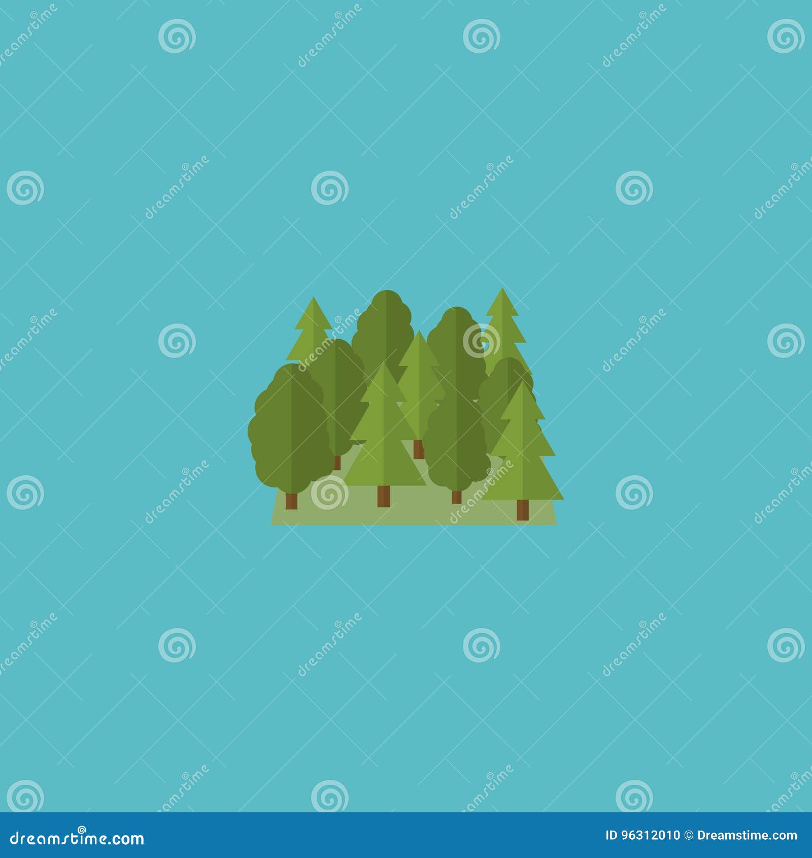 Flat Icon Forest Element. Vector Illustration of Flat Icon Wood ...