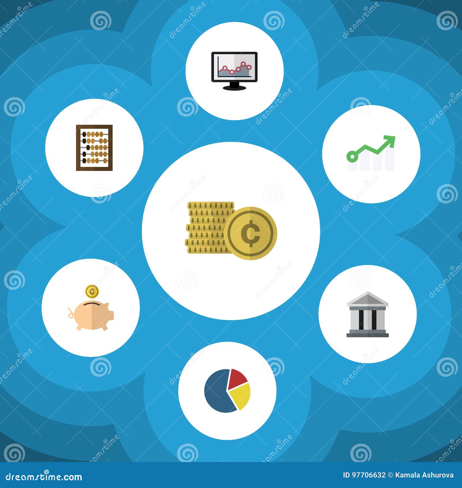 Flat Icon Gain Set of Money Box, Growth, Chart and Other Vector Objects ...