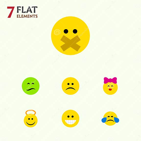 Flat Icon Gesture Set of Caress, Cold Sweat, Angel and Other Vector ...