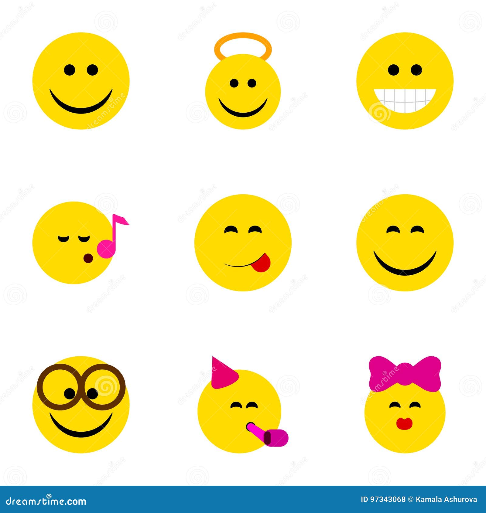 Flat Icon Gesture Set of Caress Stock Vector - Illustration of emoticon ...