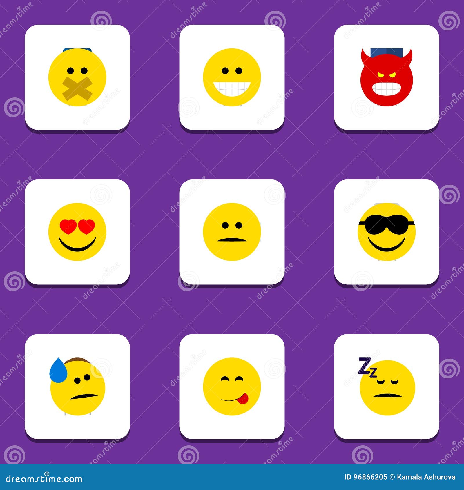 Flat Icon Gesture Set of Hush, Happy, Tears and Other Vector Objects ...