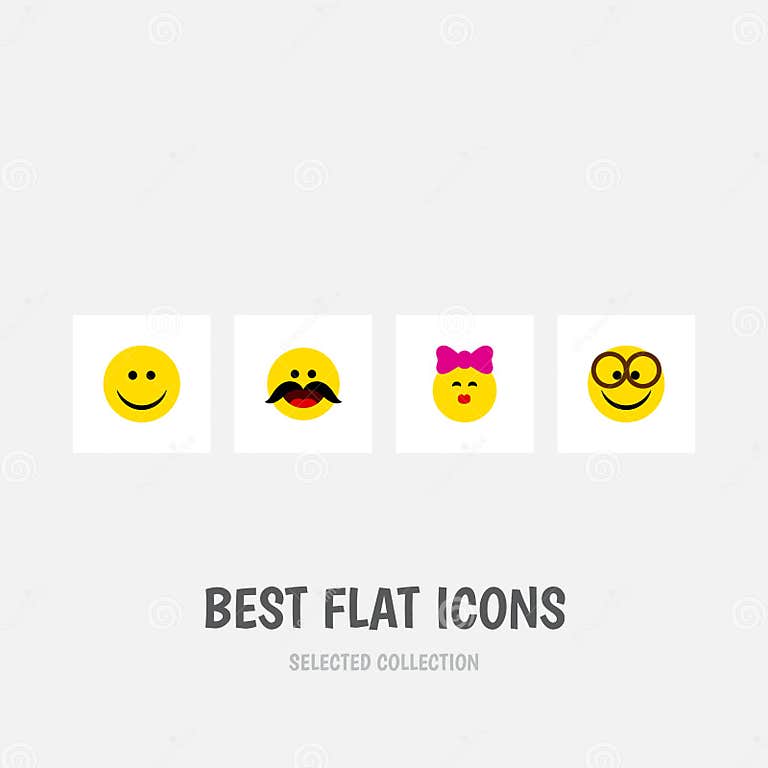 Flat Icon Gesture Set of Joy, Caress, Pleasant and Other Vector Objects ...