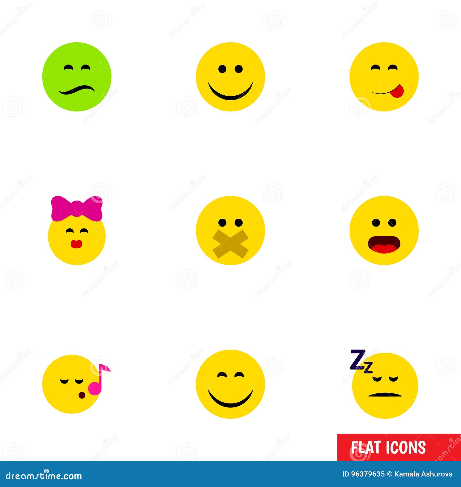 Flat Icon Gesture Set of Wonder, Asleep, Hush and Other Vector Objects ...