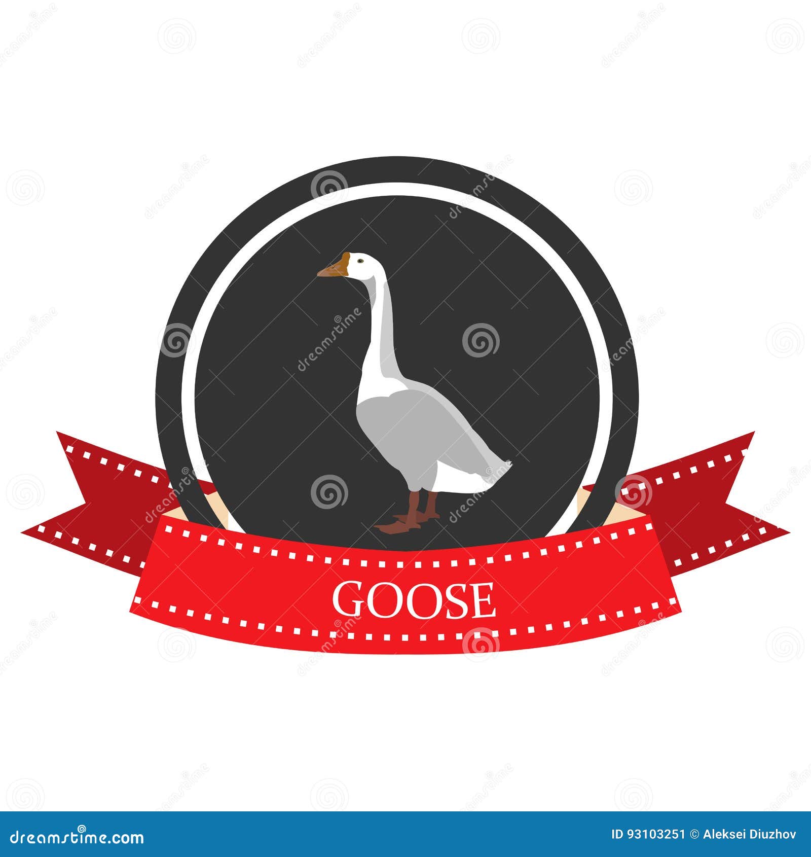 Flat Icon Goose with the Name Stock Vector - Illustration of design ...