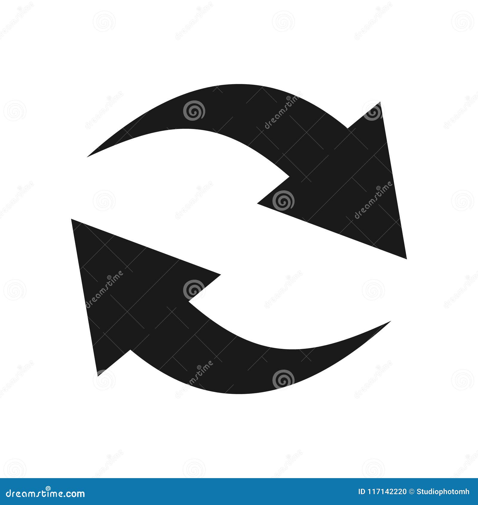 Flat Icon of Graphical Symbol of Movement, Rotation, Cyclic Recurrence ...