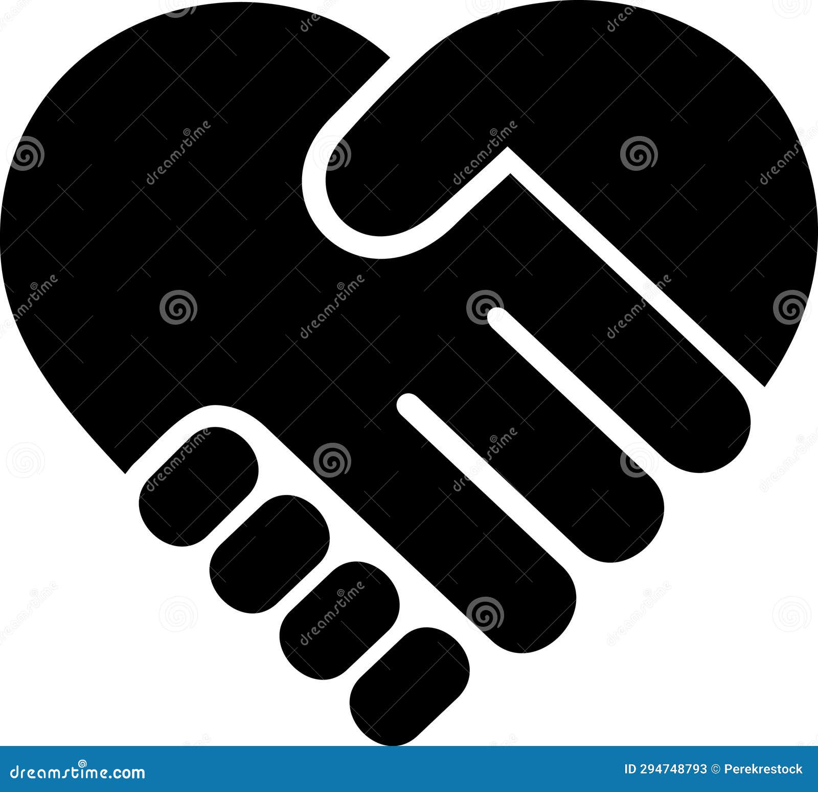 Flat Icon of Handshake in the Form of a Heart As a Concept of Trust ...