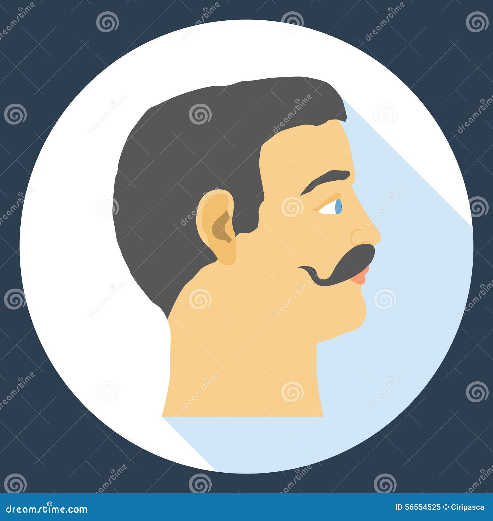 Flat icon of head stock vector. Illustration of user - 56554525