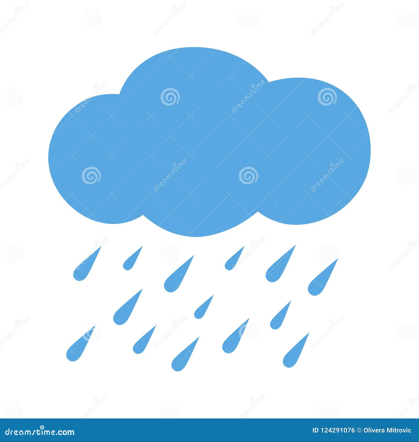 Flat icon heavy rain stock vector. Illustration of cartoon - 124291076