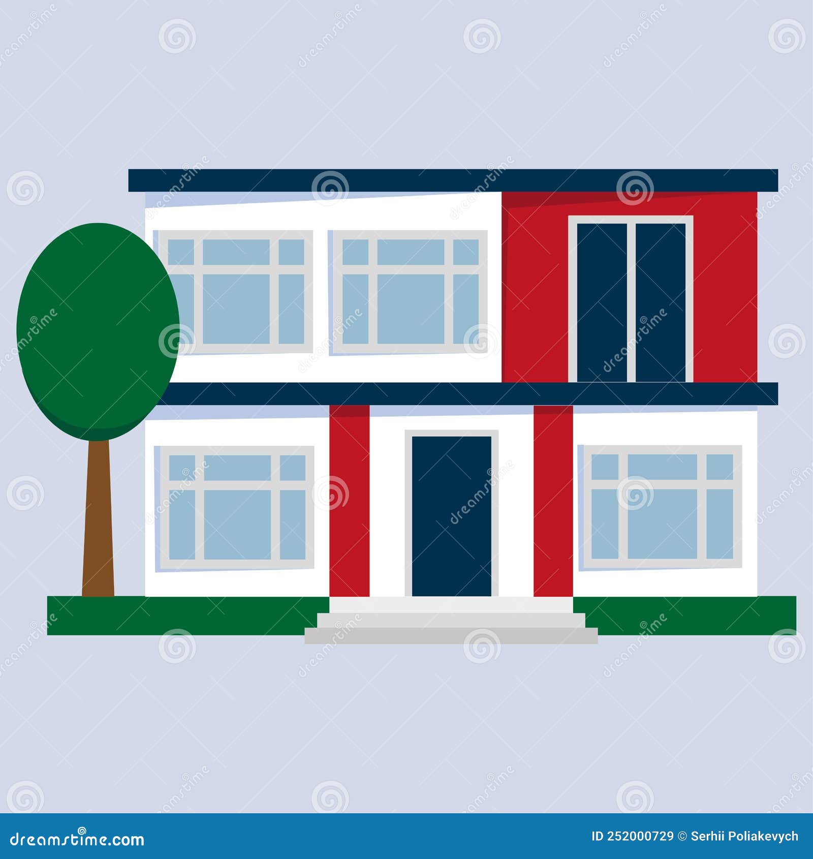 Flat Icon with House. Cartoon Style. Small House. Vector Illustration ...