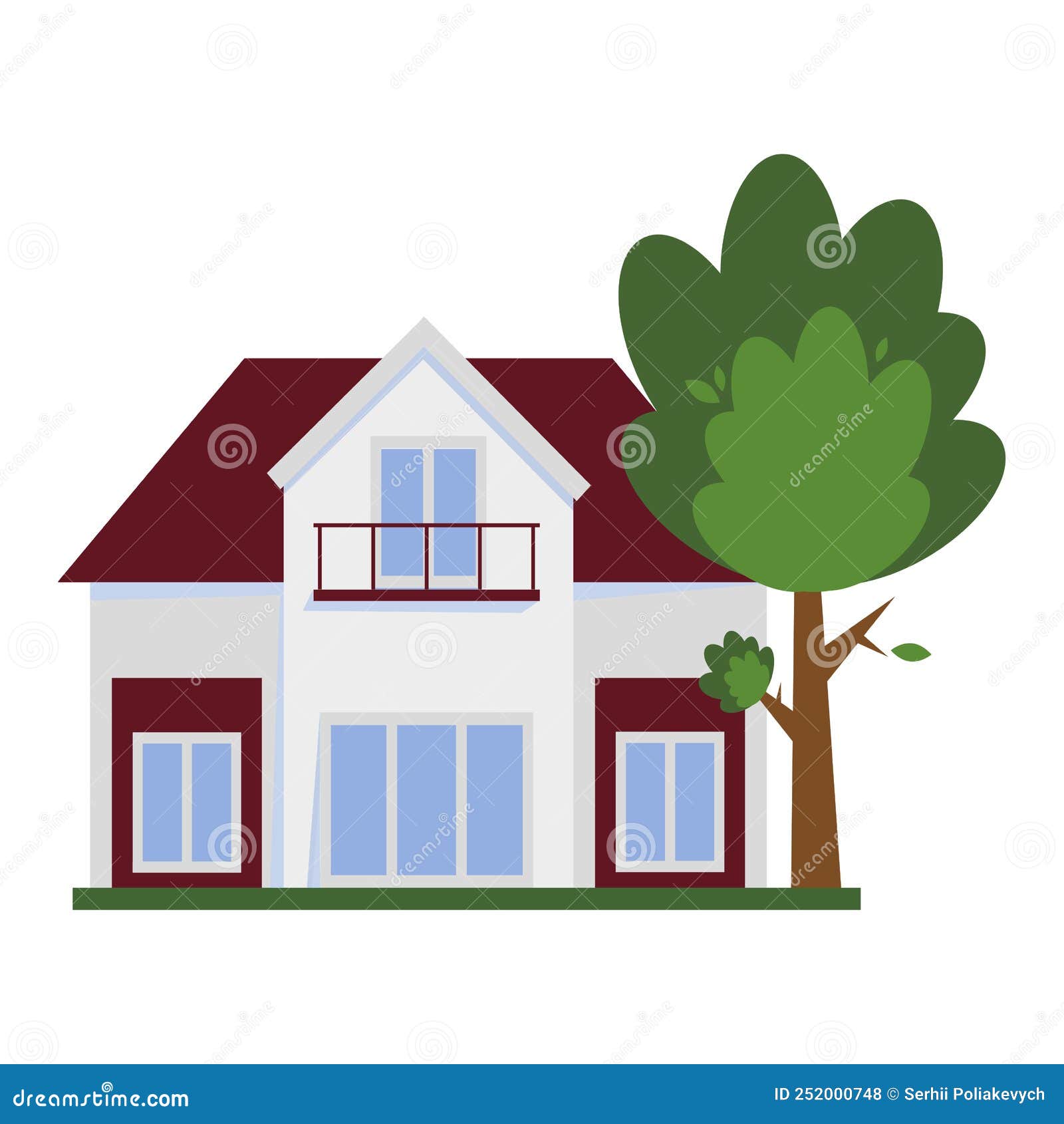 Flat Icon with House. Cartoon Style. Small House. Vector Illustration ...