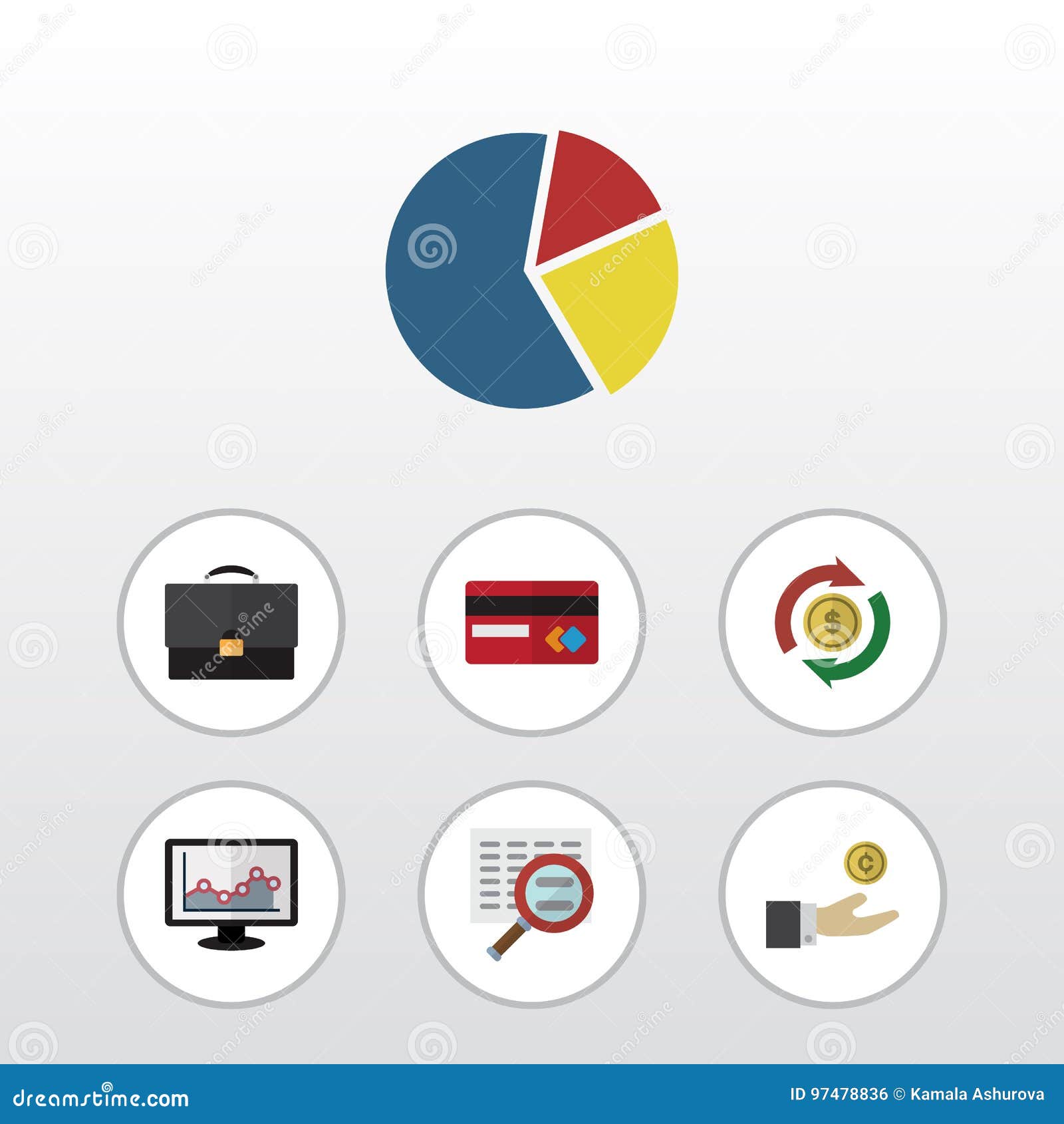 Flat Icon Incoming Set of Payment Stock Vector - Illustration of paper ...