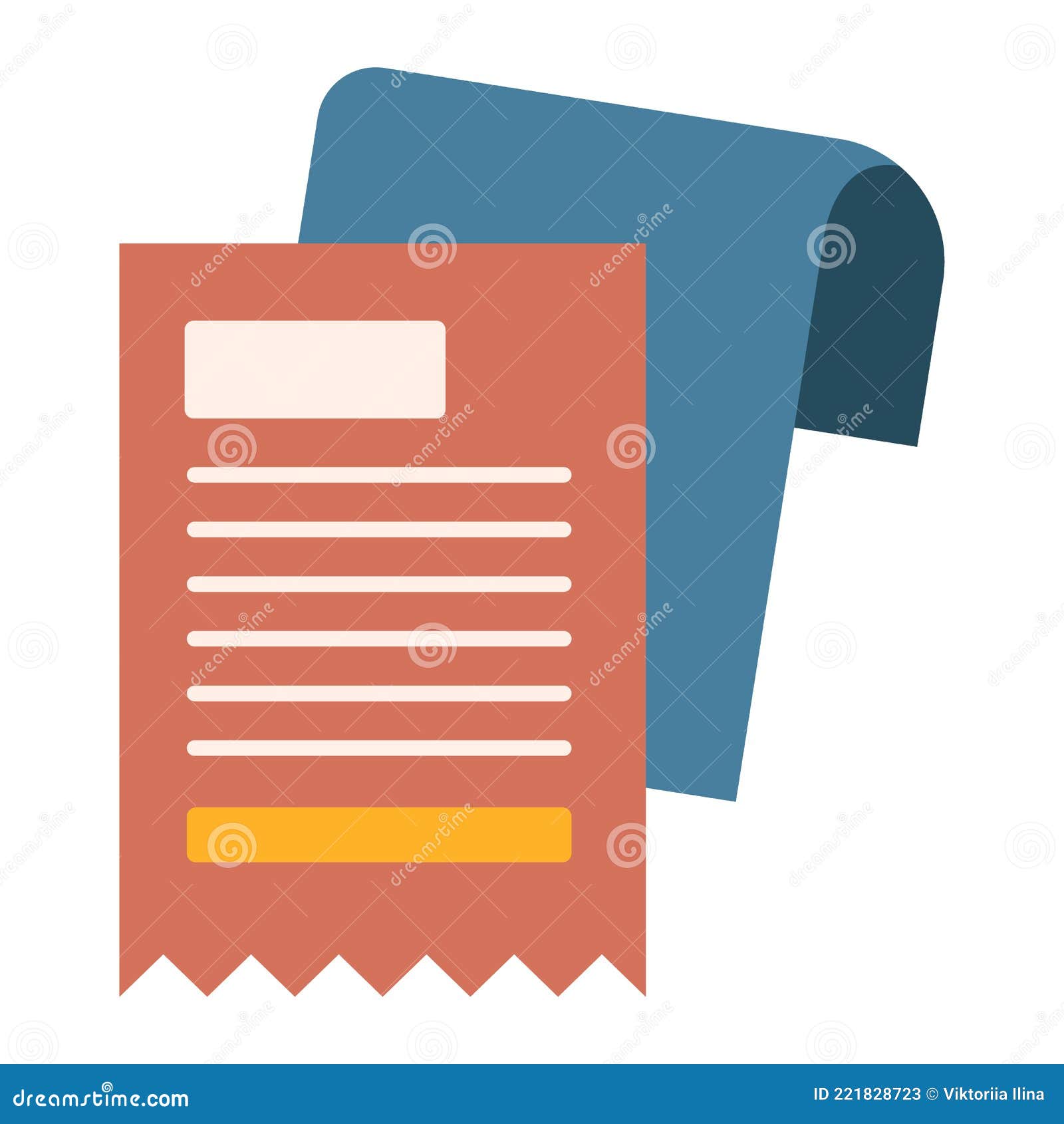Flat Icon of Invoices and Documents Stock Vector - Illustration of bill ...